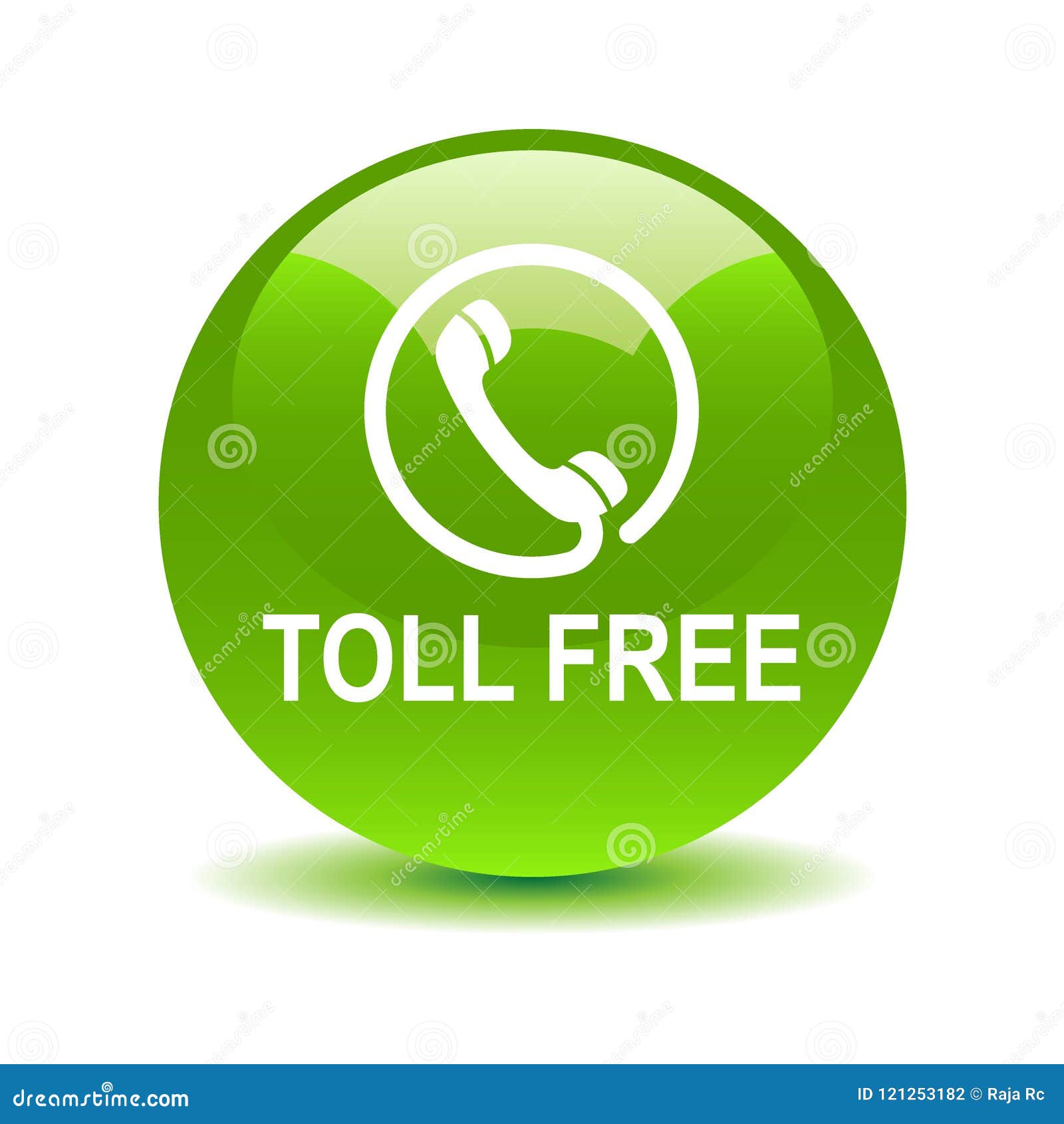 Phone Icon Toll Free Button Stock Vector - Illustration of feedback ...