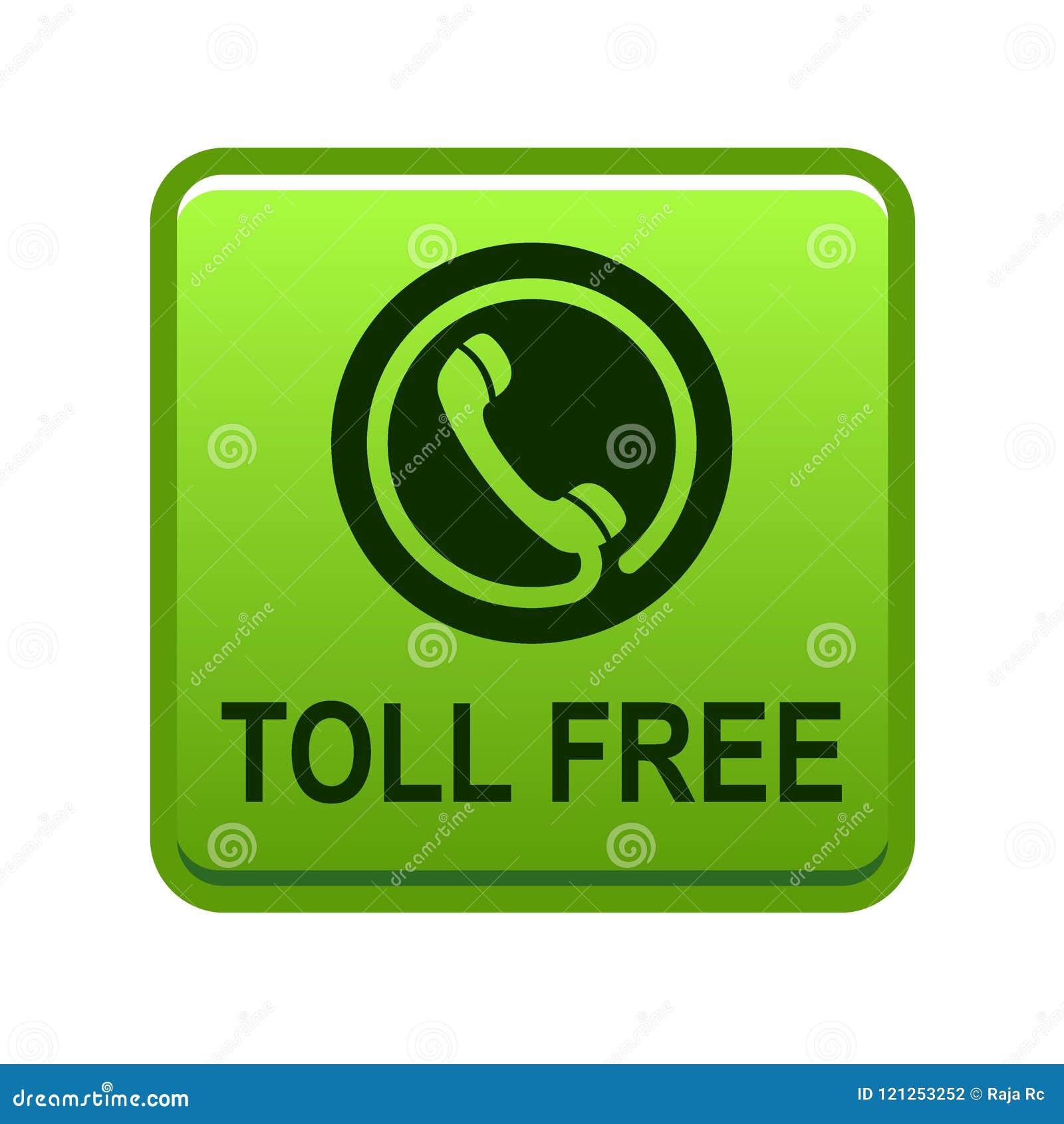 Phone Icon Toll Free Button Stock Vector - Illustration of background ...