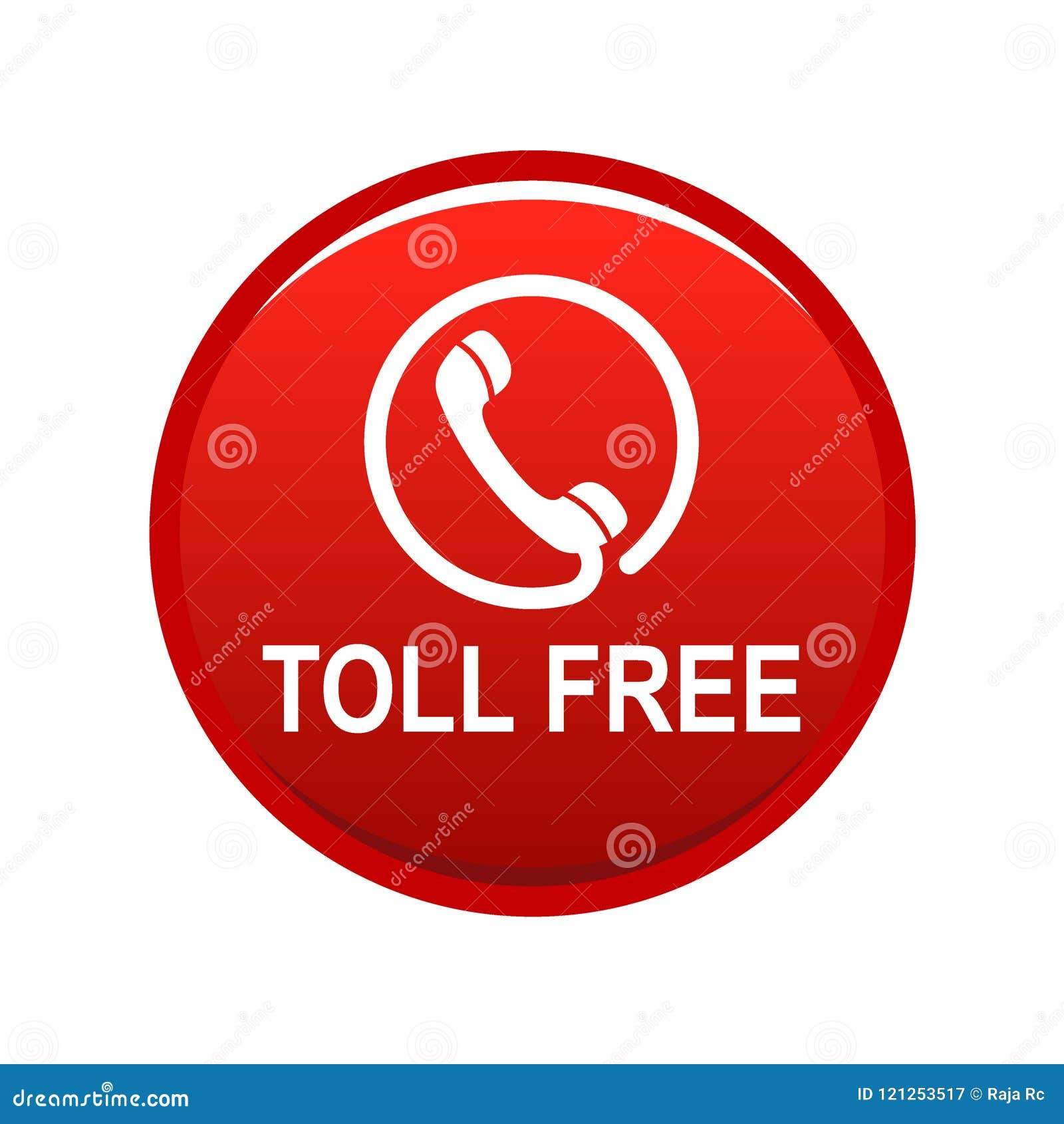 Phone Icon Toll Free Button Stock Vector - Illustration of element ...