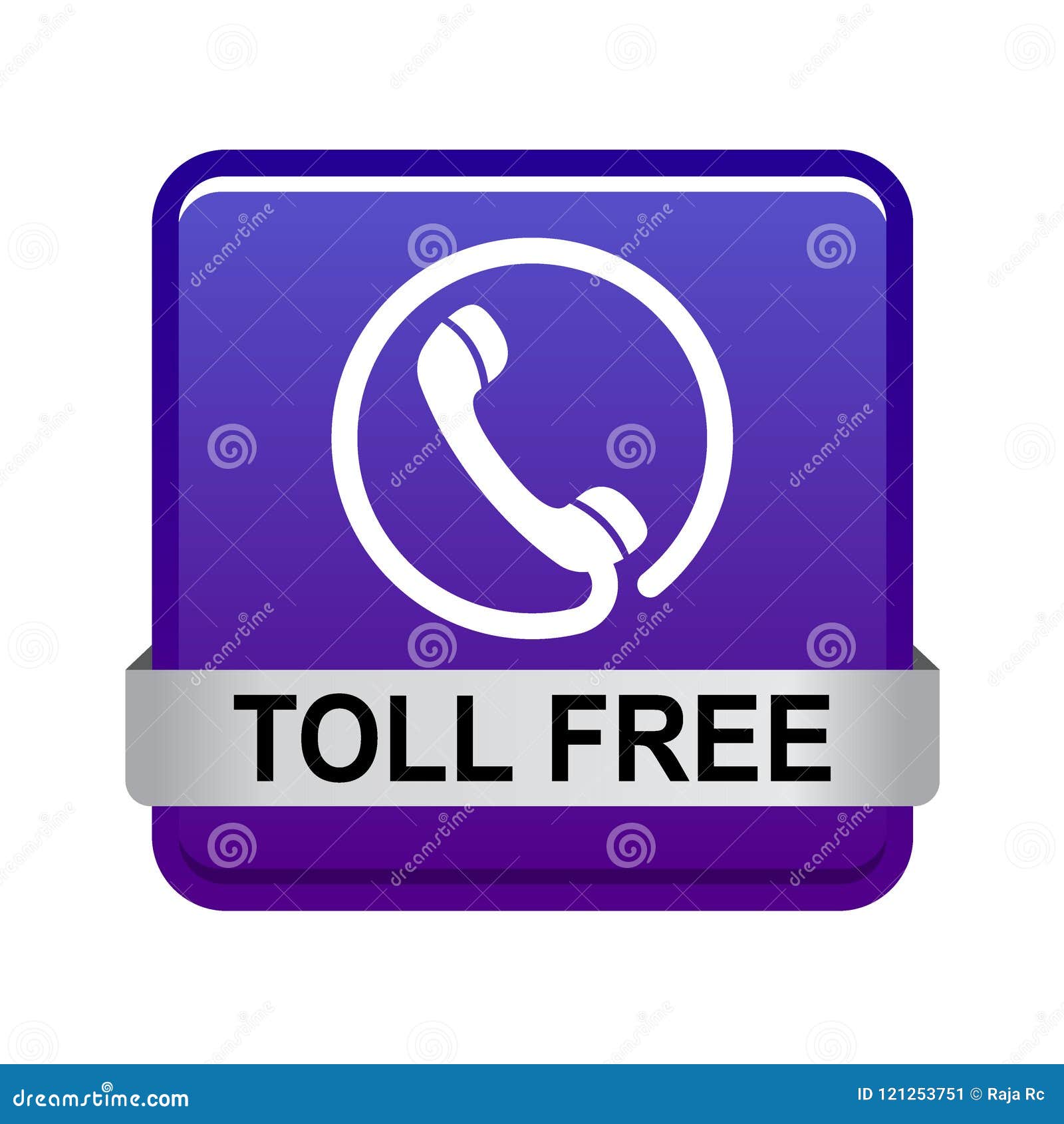 Phone Icon Toll Free Button Stock Vector - Illustration of dialing ...