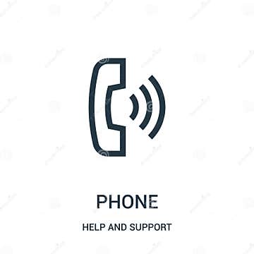 Phone Icon Vector from Help and Support Collection. Thin Line Phone ...