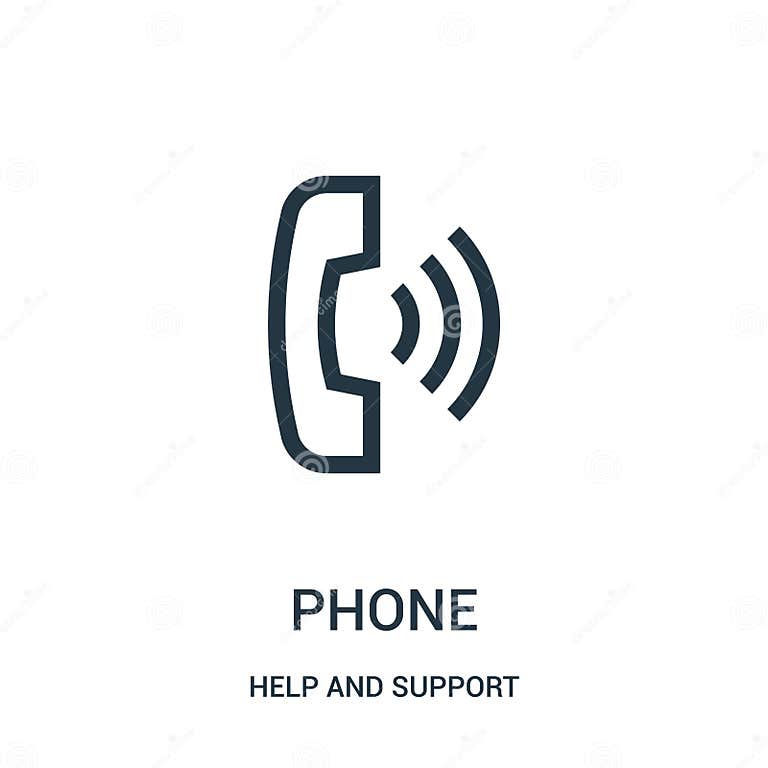 Phone Icon Vector from Help and Support Collection. Thin Line Phone ...