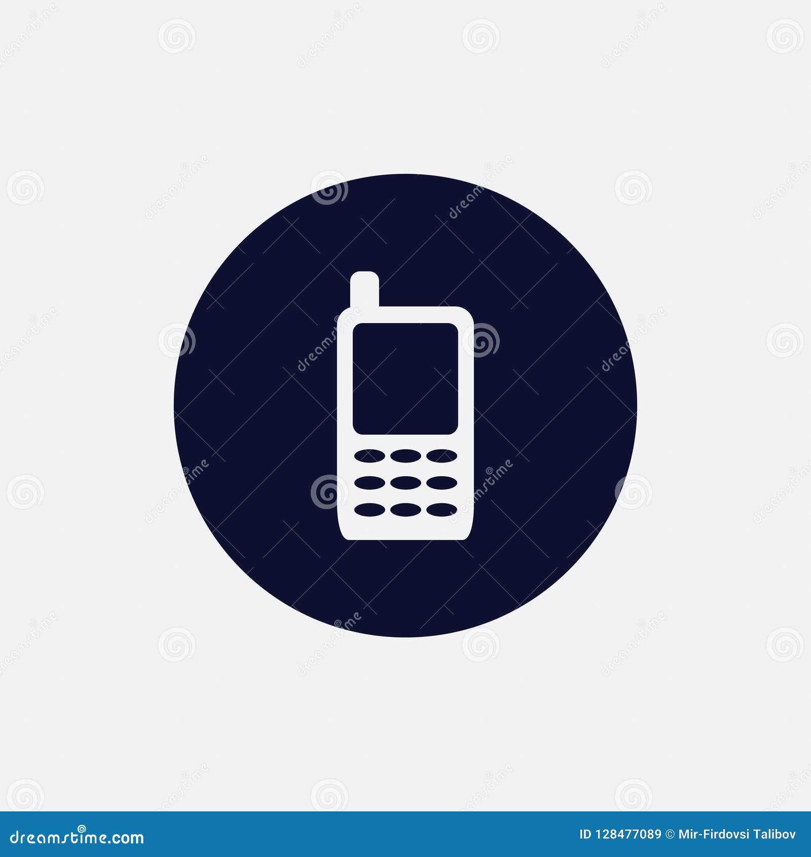 Phone Icon, Vector Illustration. Flat Round Icon Stock Illustration ...
