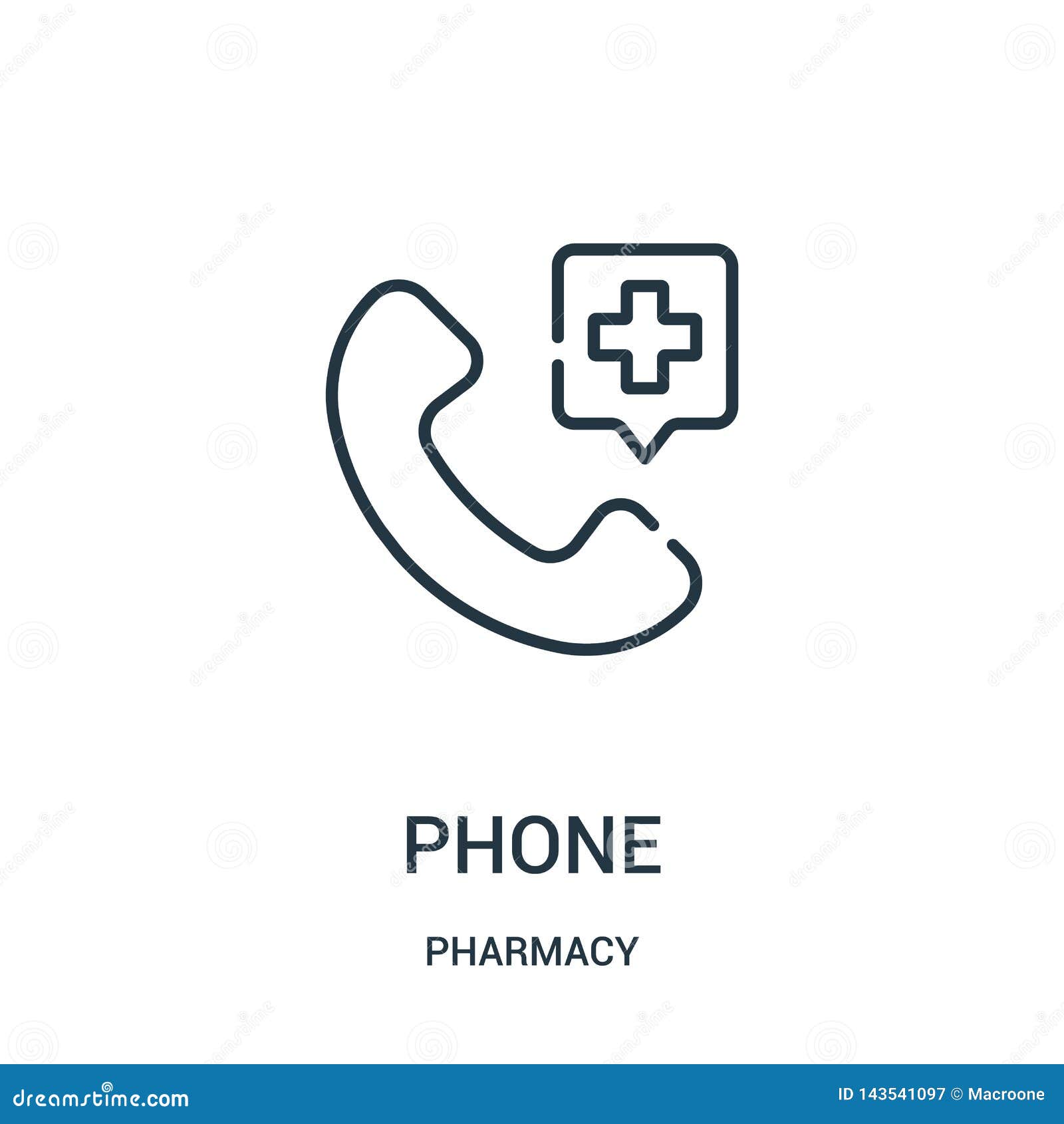 Phone Icon Vector from Pharmacy Collection. Thin Line Phone Outline ...