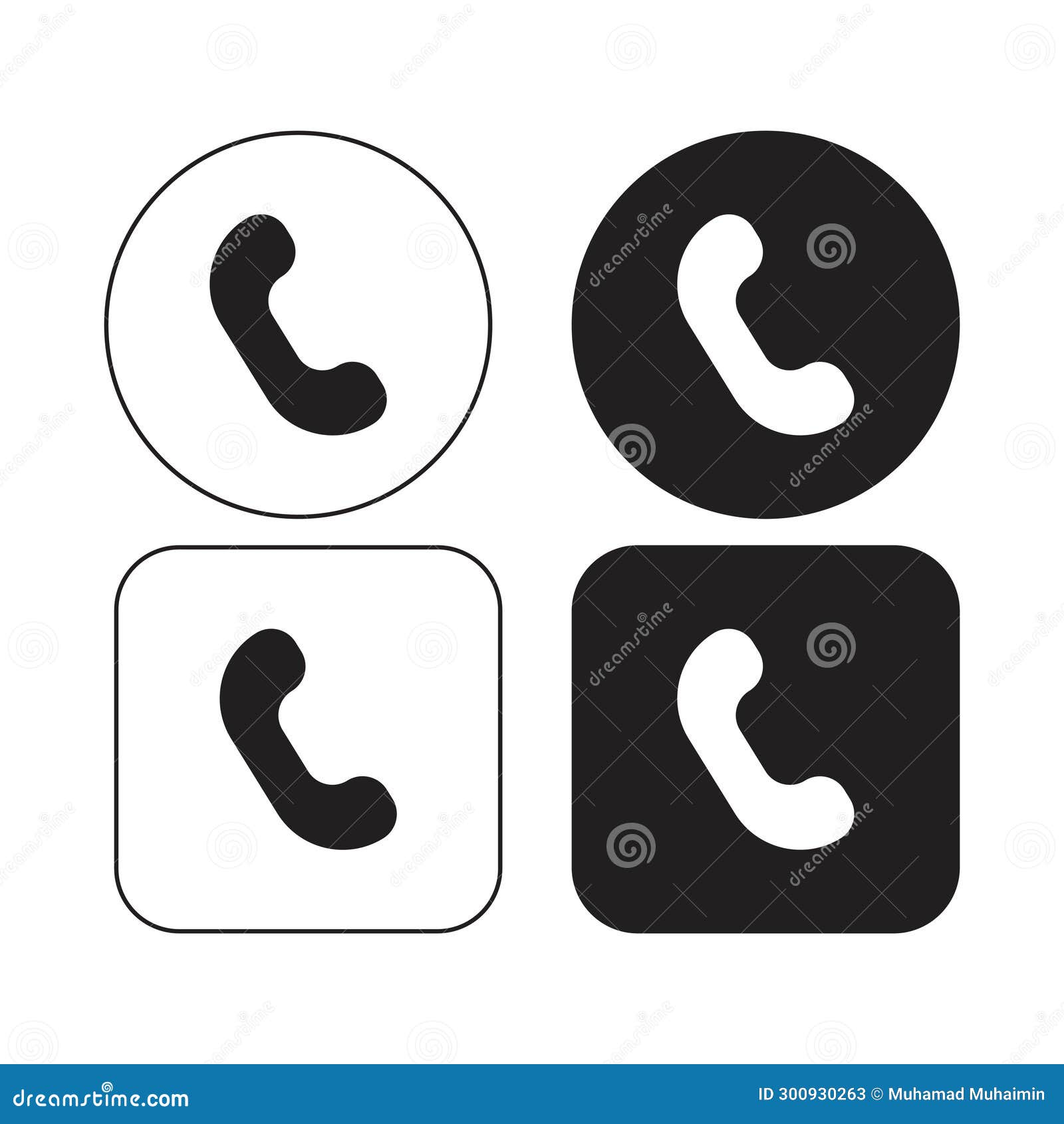 Phone Icon Vector. Set of Flat Phone and Mobile Phone Symbol Collection ...