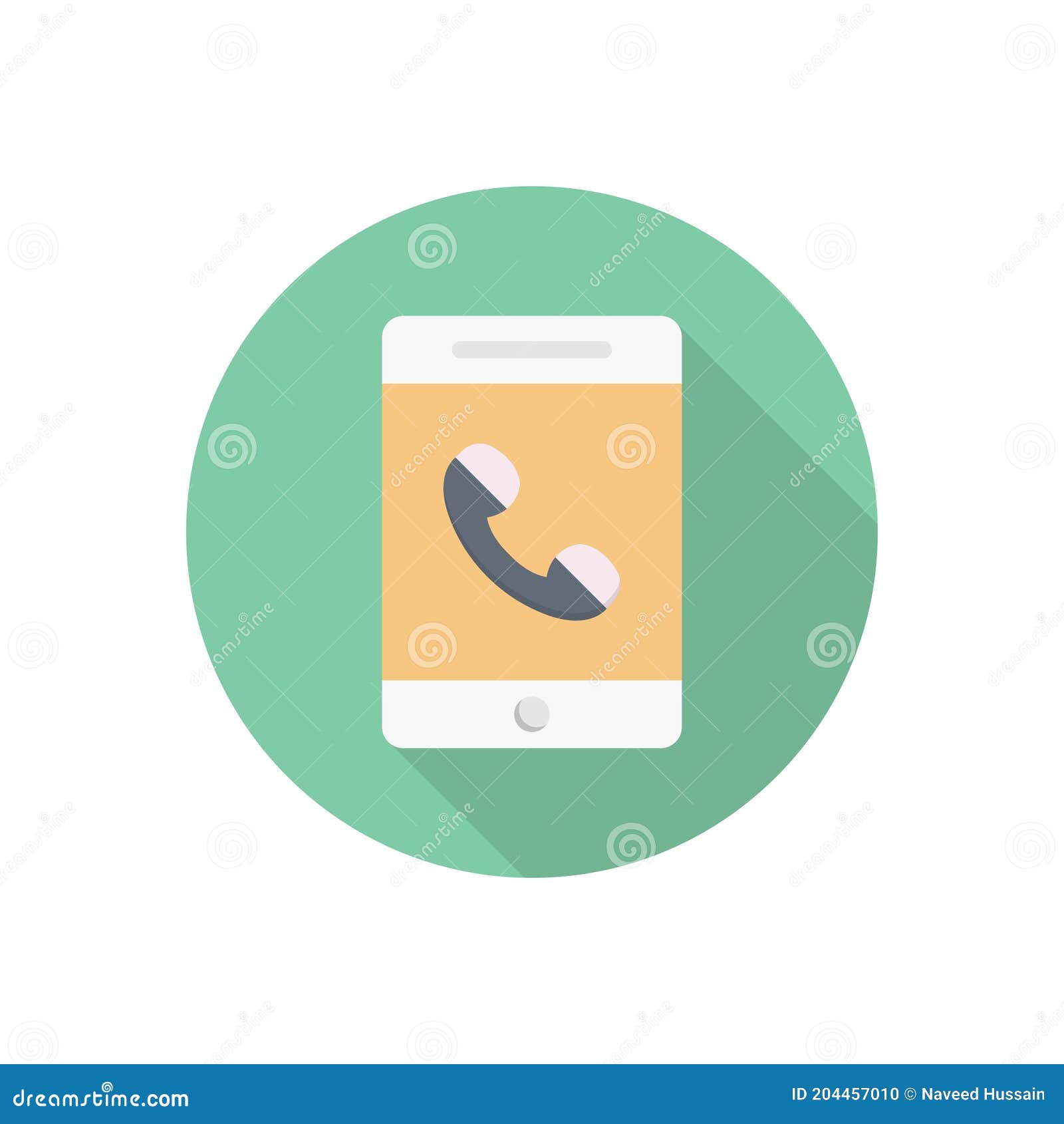 Phone Vector Flat Color Icon Stock Vector - Illustration of style ...