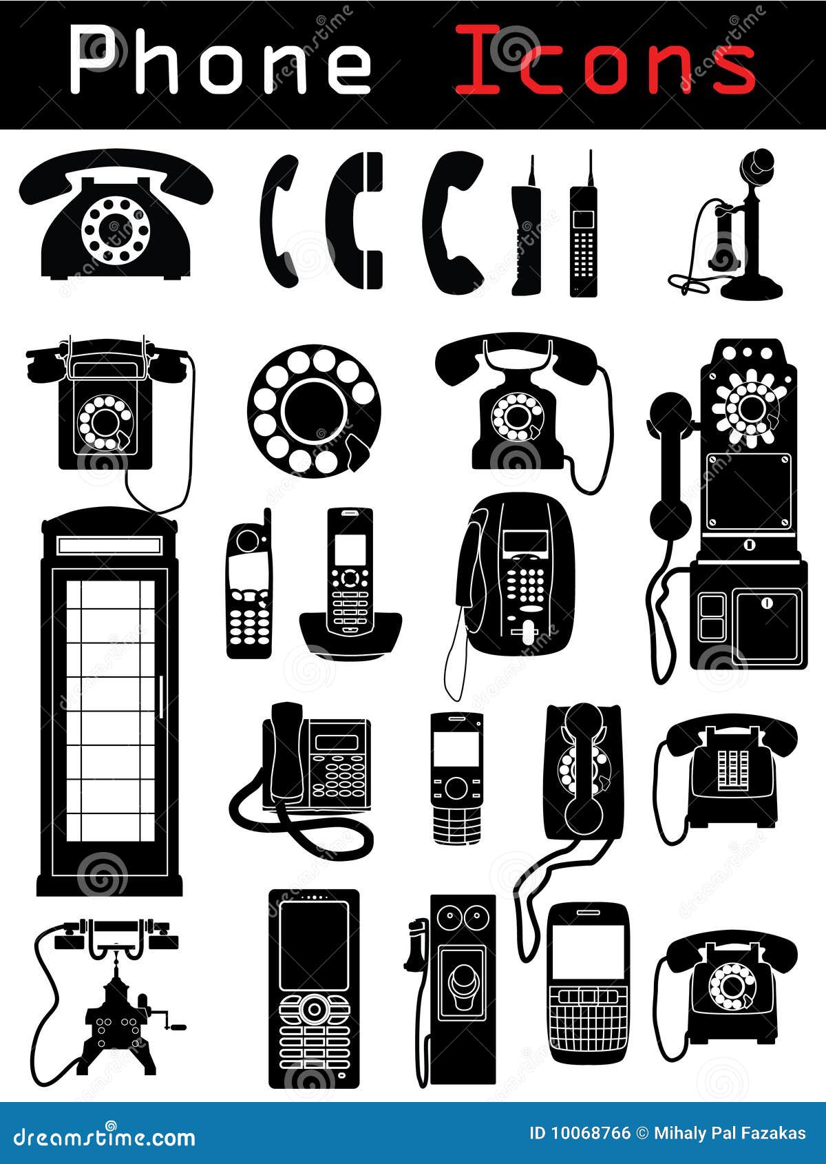 Phone Icons stock vector. Illustration of business, camera - 10068766