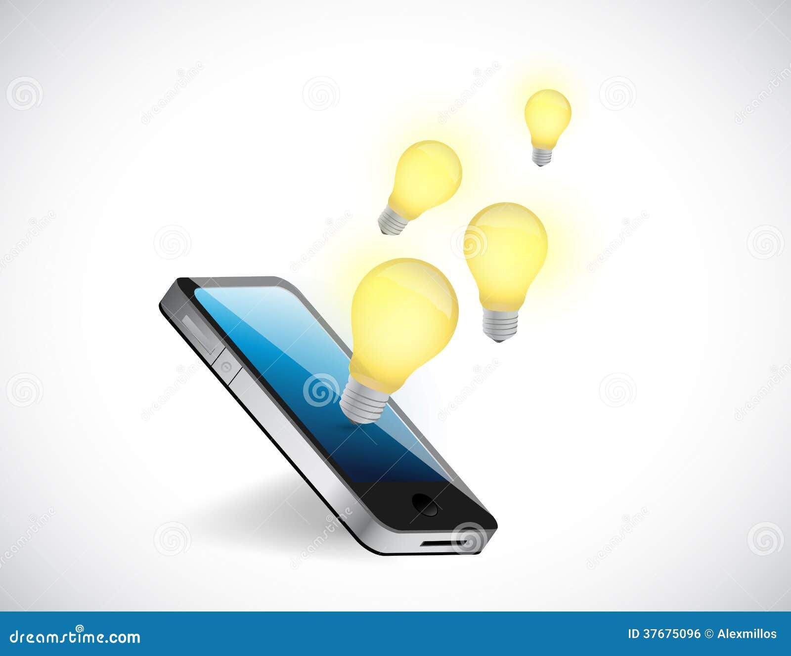Phone and Ideas All Around. Illustration Design Stock Illustration ...