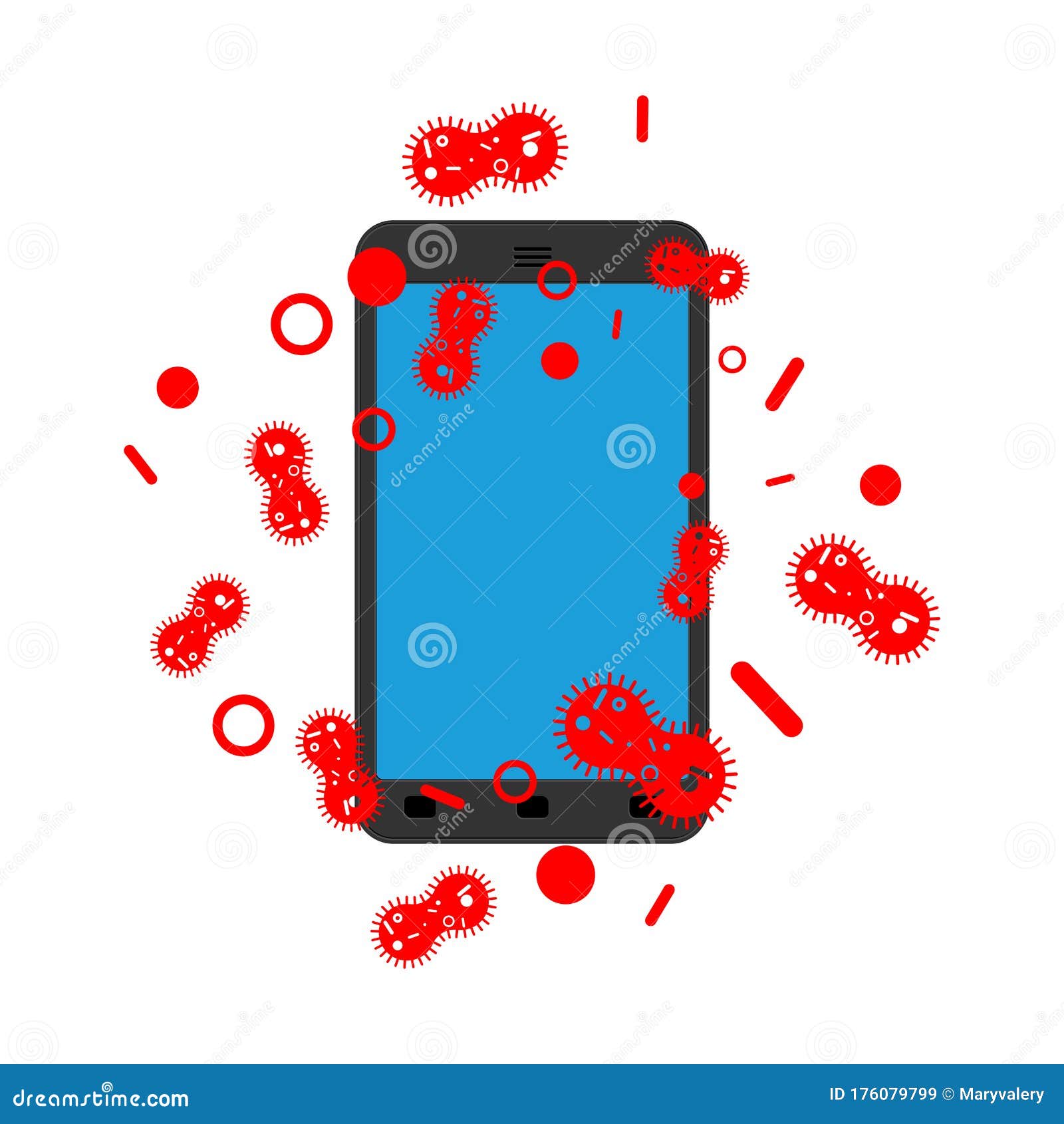 Phone is Infected with Coronavirus. Bacteria and Smartphone Stock ...