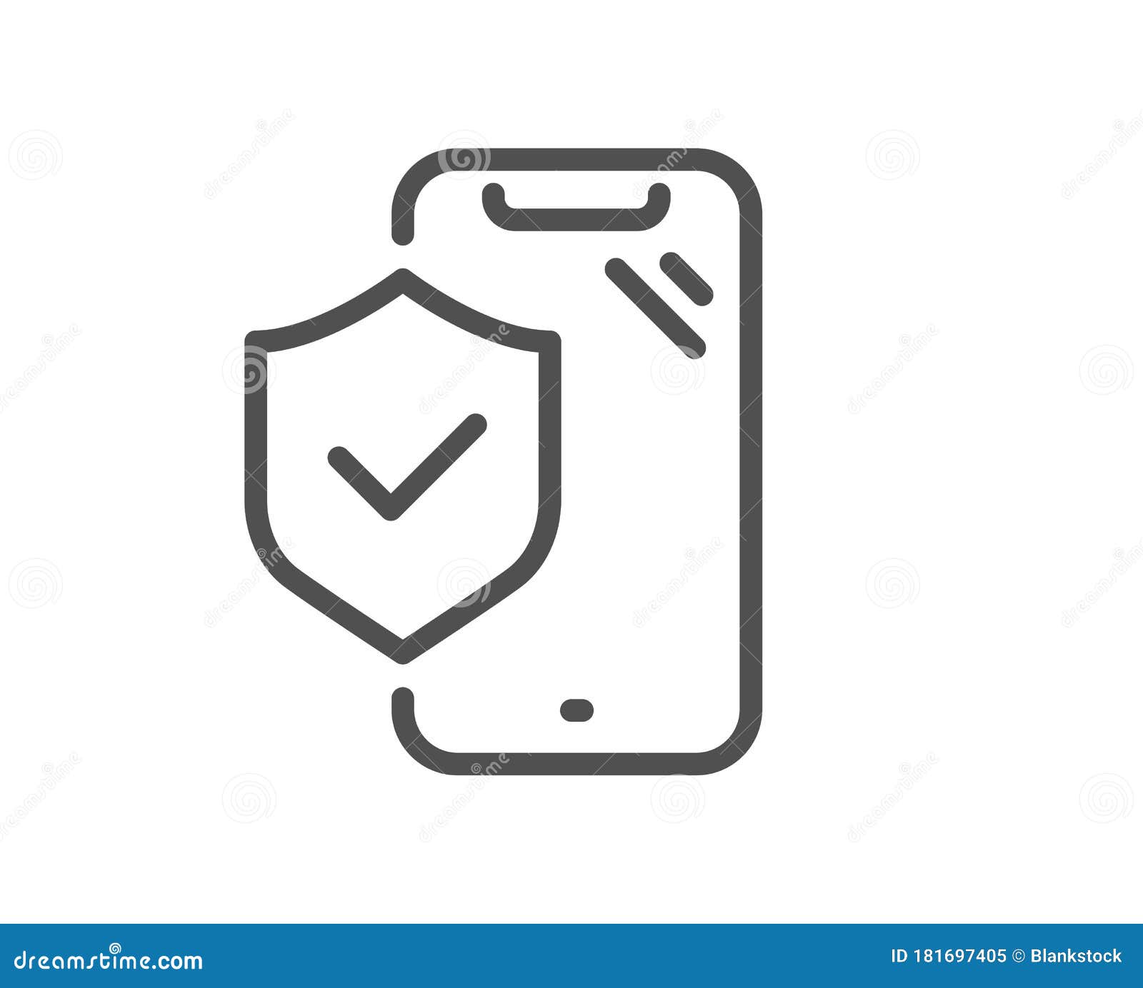 Phone Insurance Hand Line Icon. Risk Coverage Sign. Vector Stock Vector ...