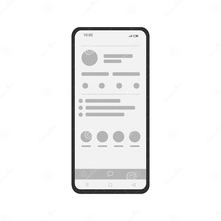 Phone with Interface Carousel on Social Network Stock Vector ...