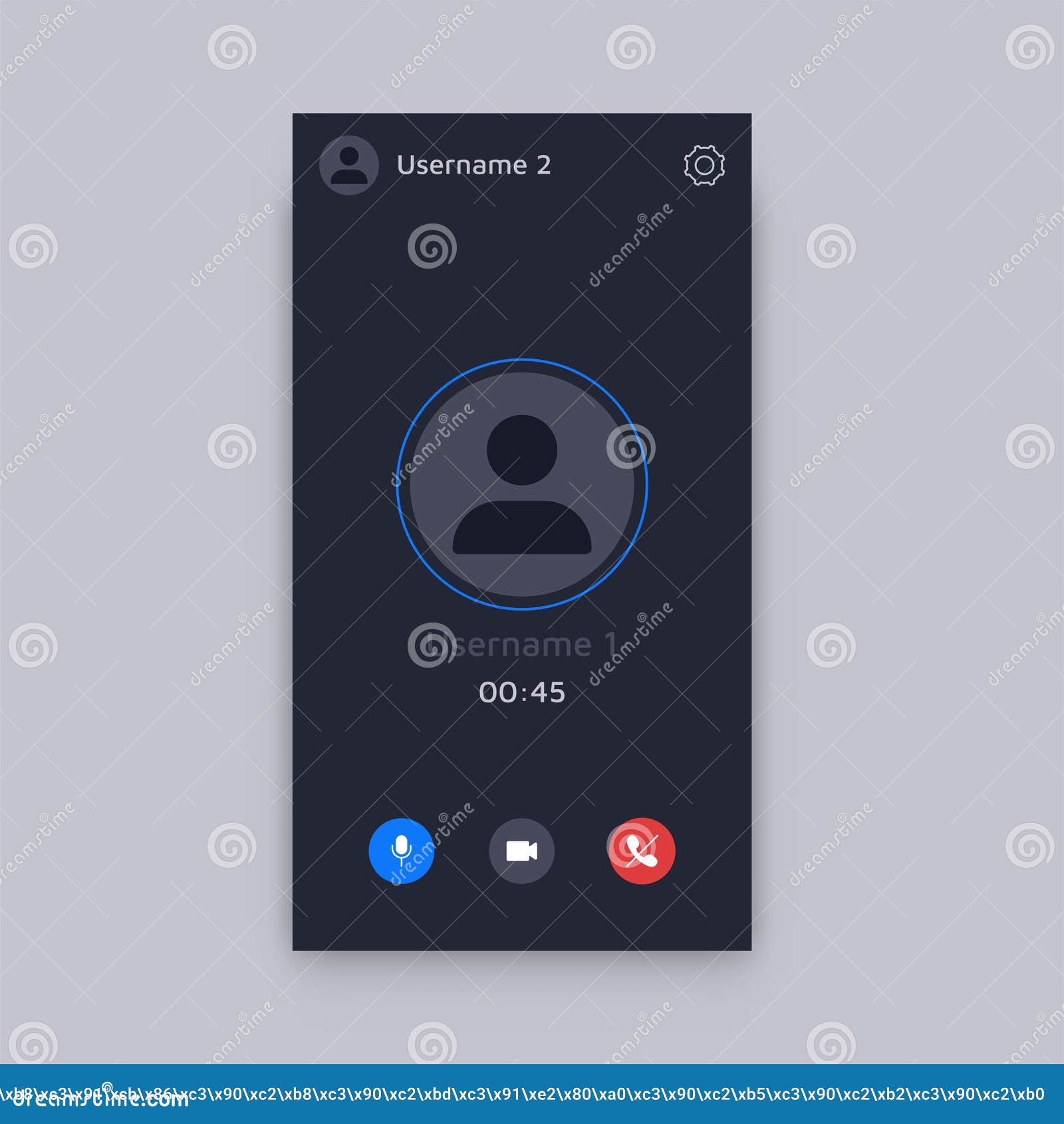 Phone Interface. Mobile Application Layout for Video Calls, Online ...