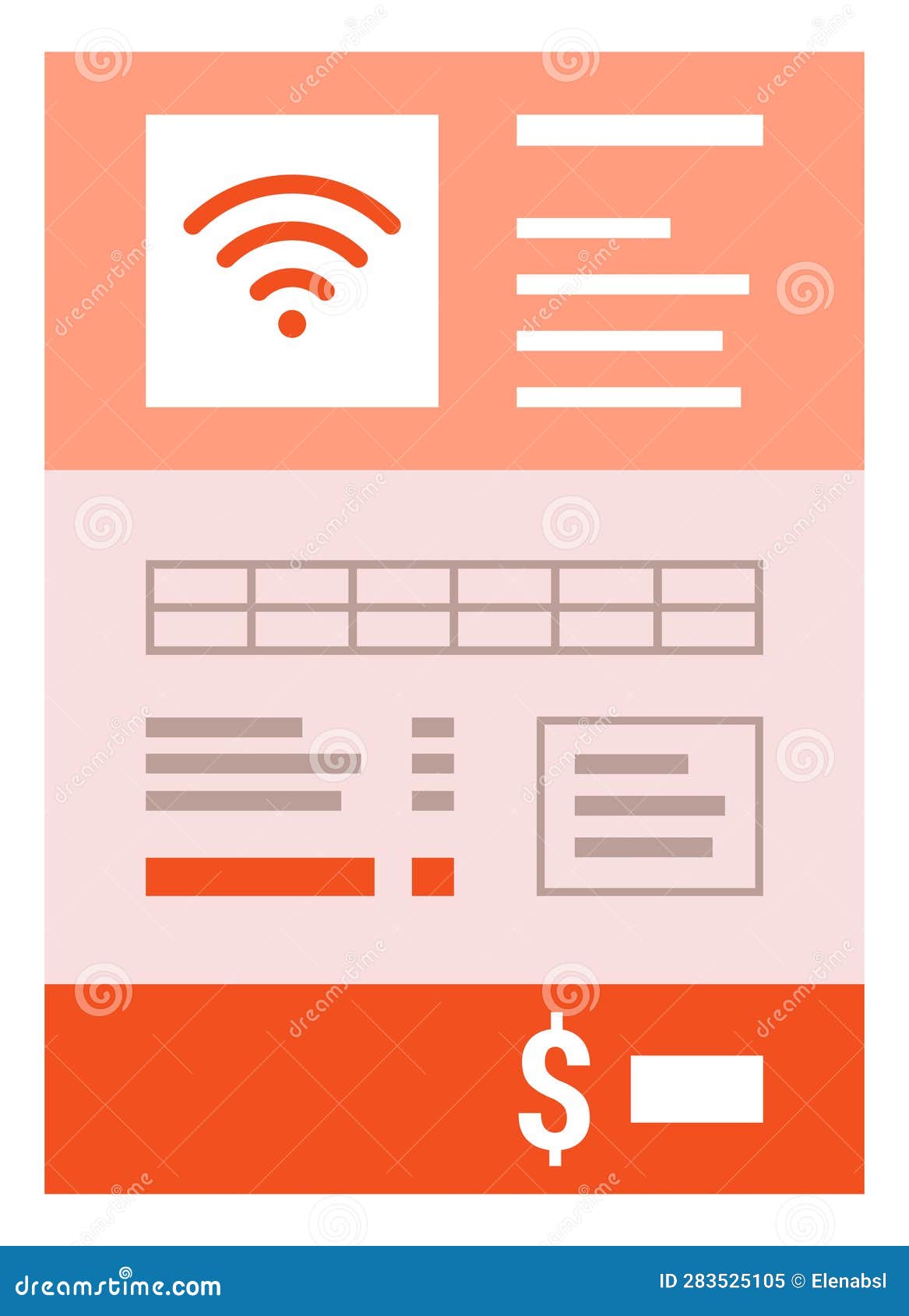 Phone and Internet Bill Statement Stock Vector - Illustration of ...