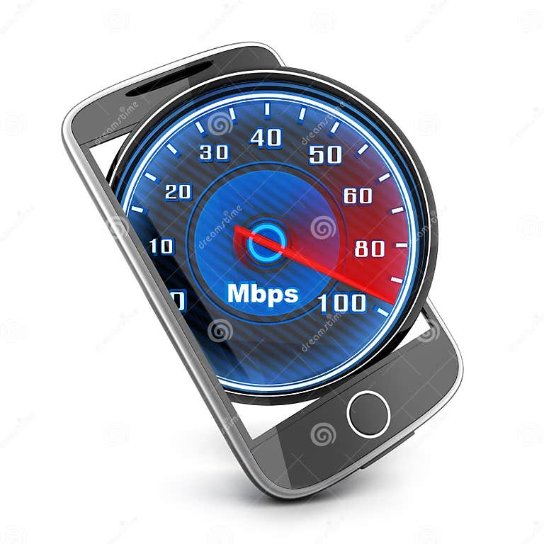 Phone and internet speed stock illustration. Illustration of render ...