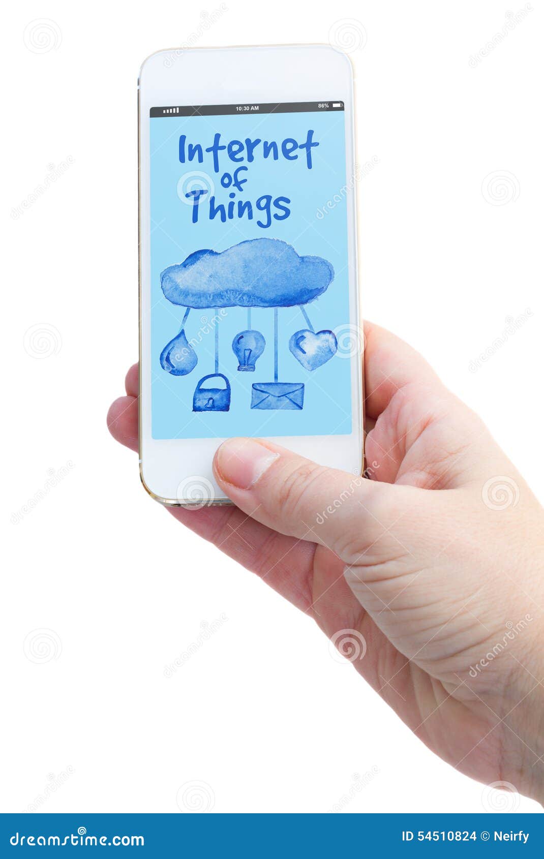 Phone with Internet of Things Screen Stock Photo - Image of electronic ...