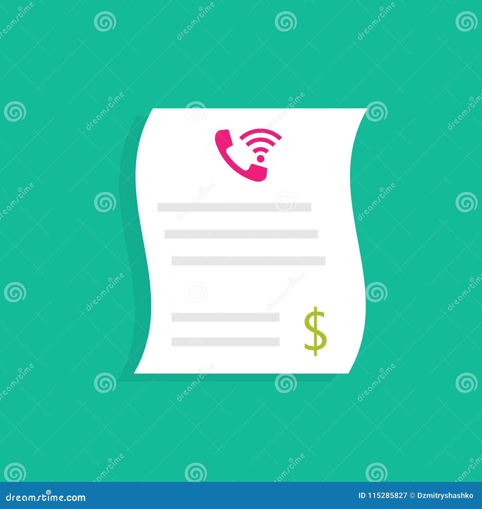 Phone and Internet Utility Bills Stock Vector - Illustration of account ...