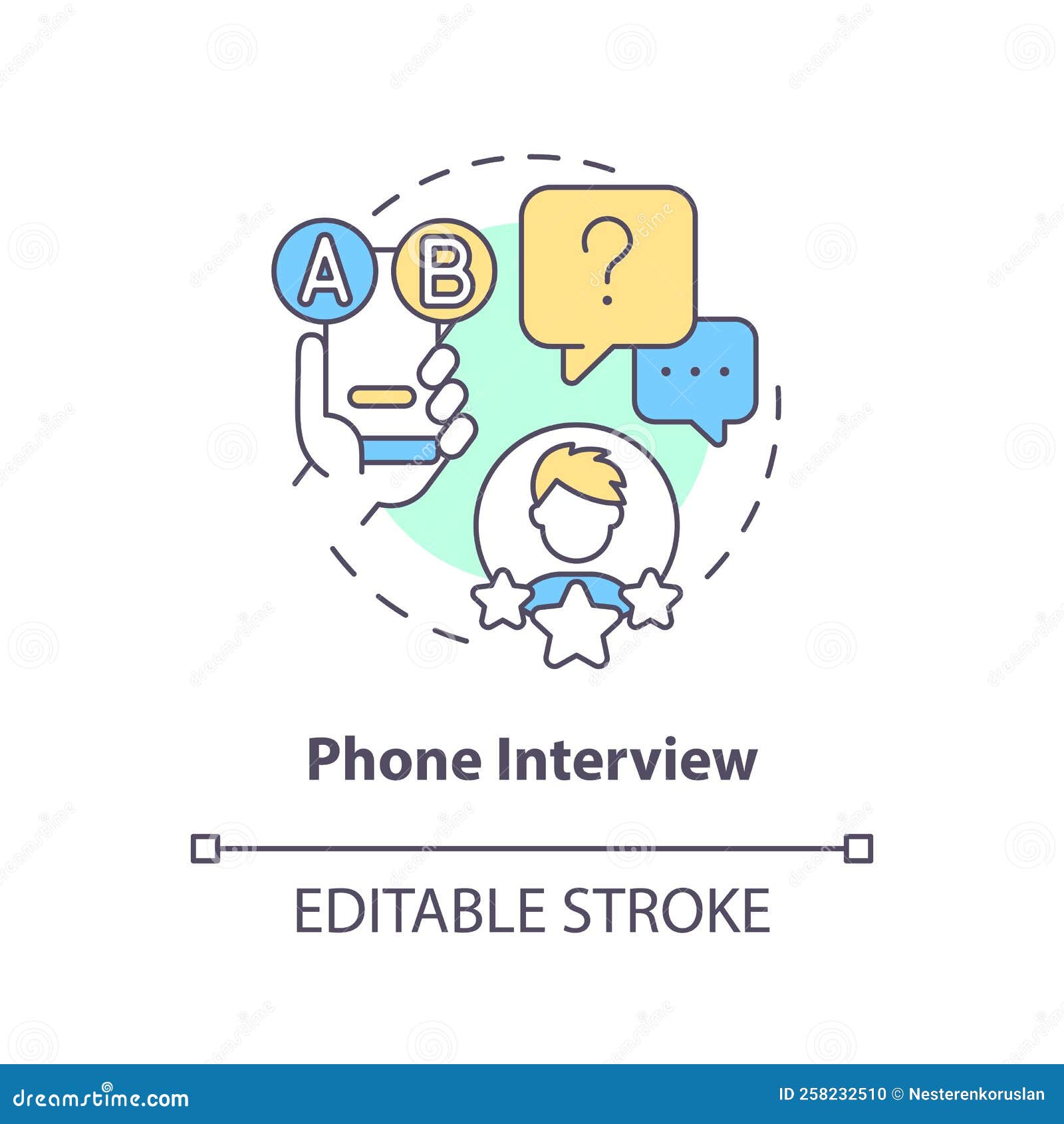 Phone Interview Concept Icon Stock Vector - Illustration of technology ...