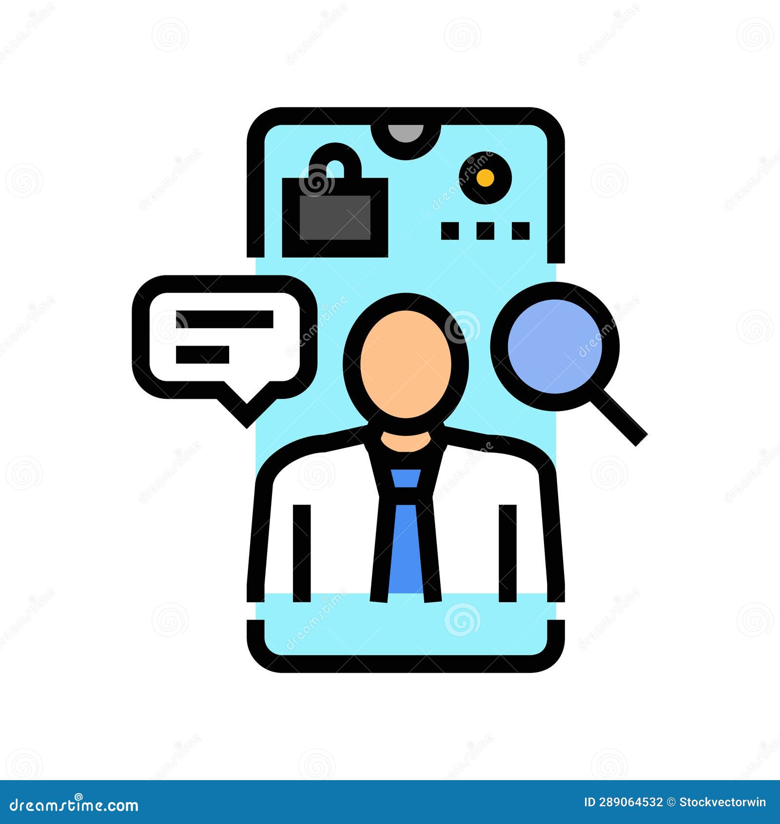 Phone Interview Interview Job Color Icon Illustration Stock ... Phone Interview Interview Job Color Icon Illustration Stock ...