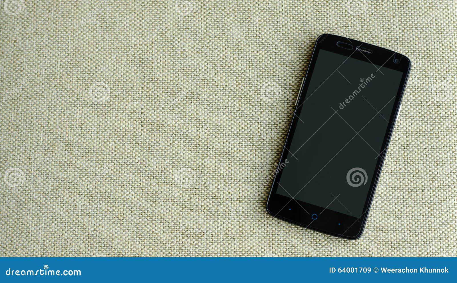 Phone Isolated on Background of Old Sack Material Stock Image - Image ...