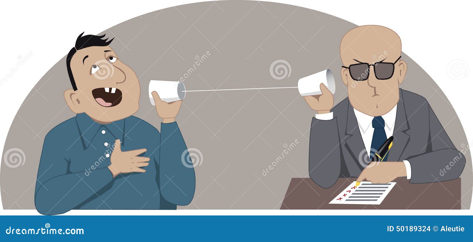 Phone job interview stock vector. Illustration of work - 50189324