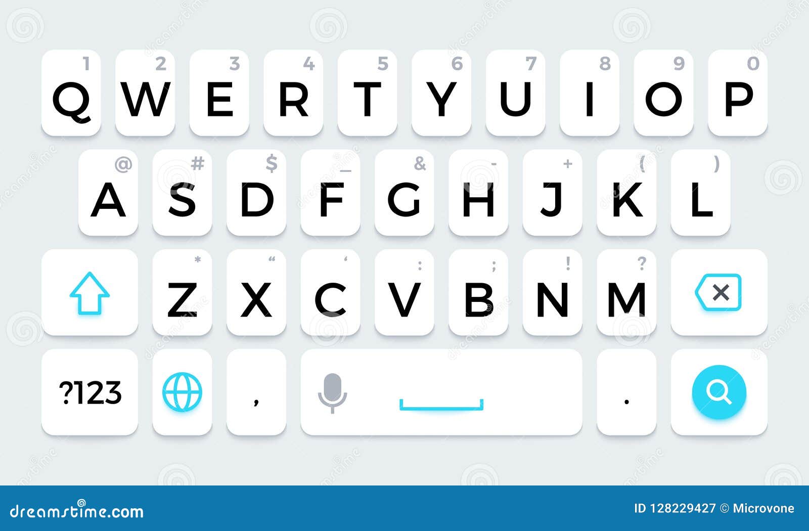 Phone Keyboard Cellphone Keypad With Letters And Phone Icons Stock