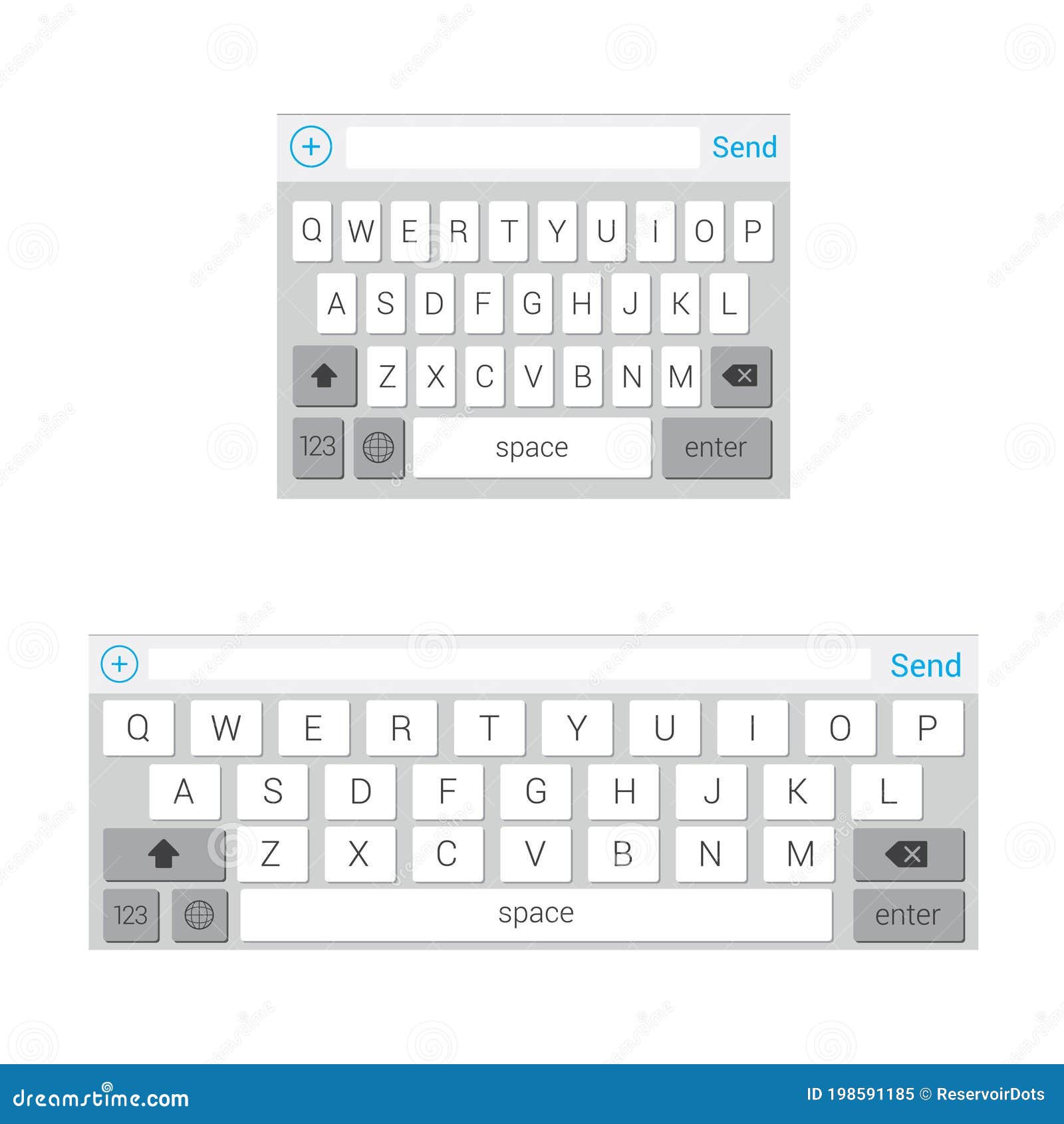 Phone Keyboards Set stock vector. Illustration of keyboard - 198591185