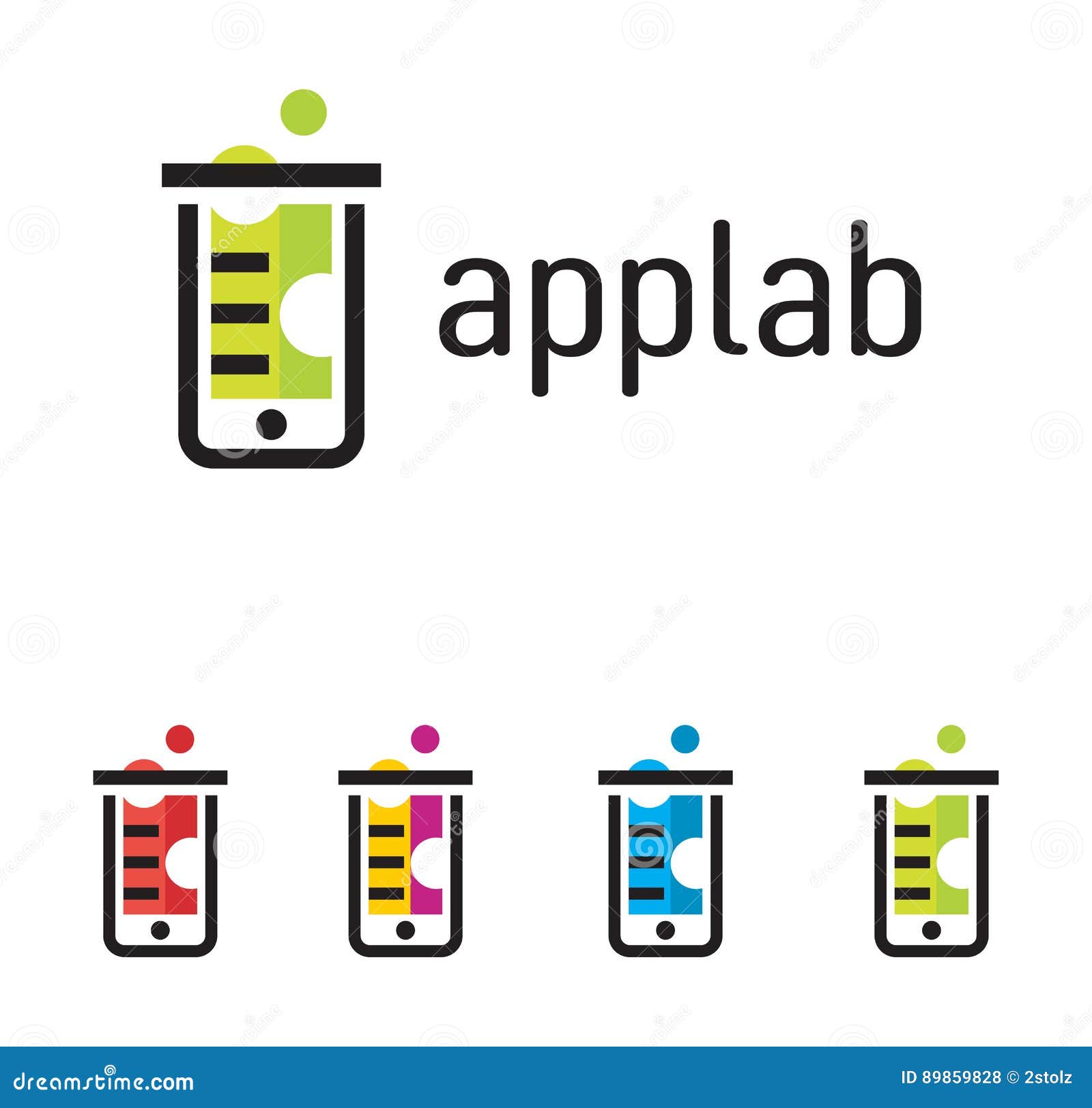 Phone Laboratory Logo in Different Colors Stock Vector - Illustration ...
