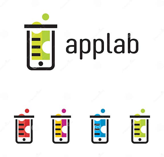 Phone Laboratory Logo in Different Colors Stock Vector - Illustration ...
