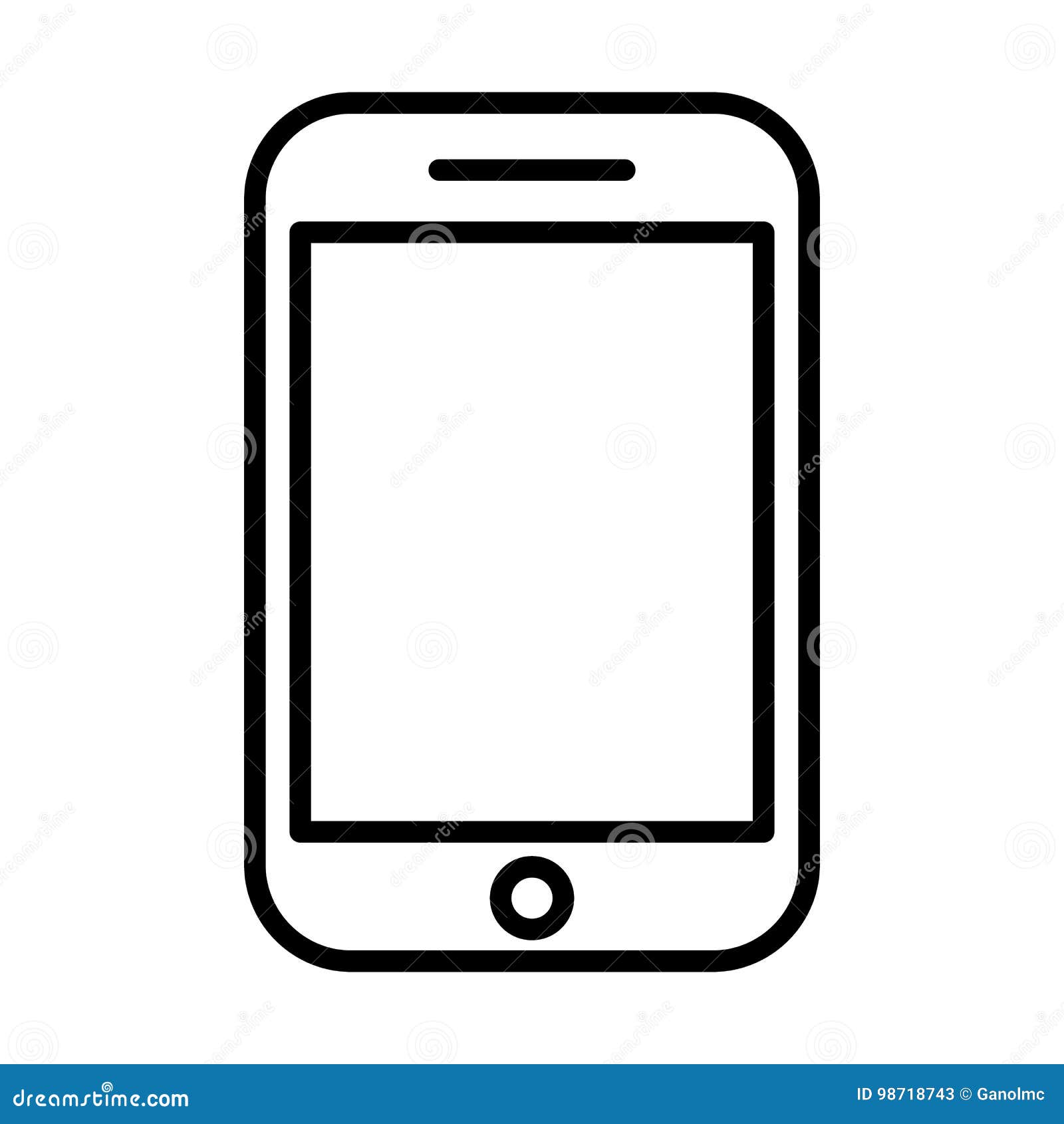 Phone Line Icon. Linear Vector Symbol. Stock Vector - Illustration of ...