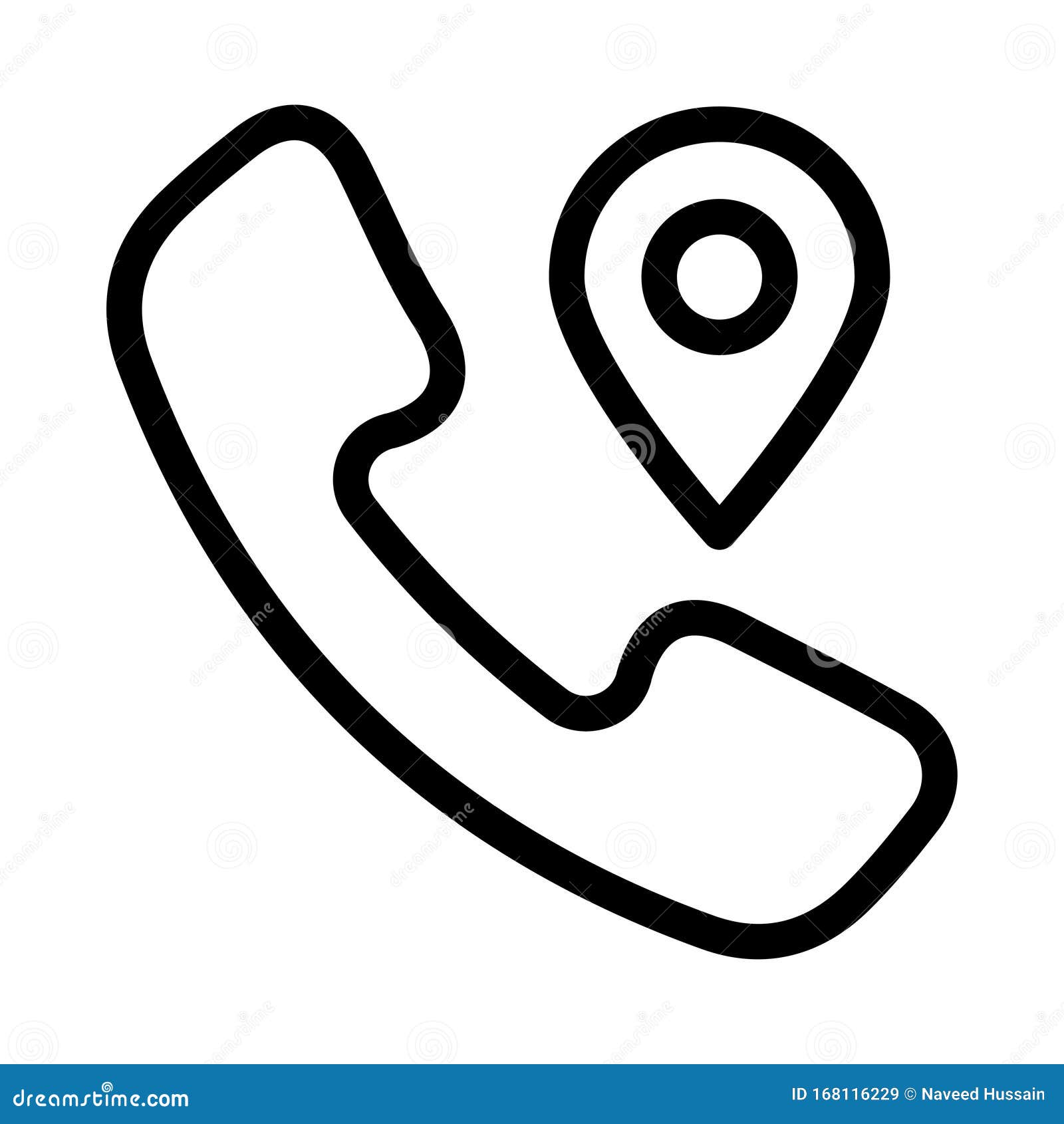 Phone Location Vector Thin Line Icon Stock Illustration - Illustration ...