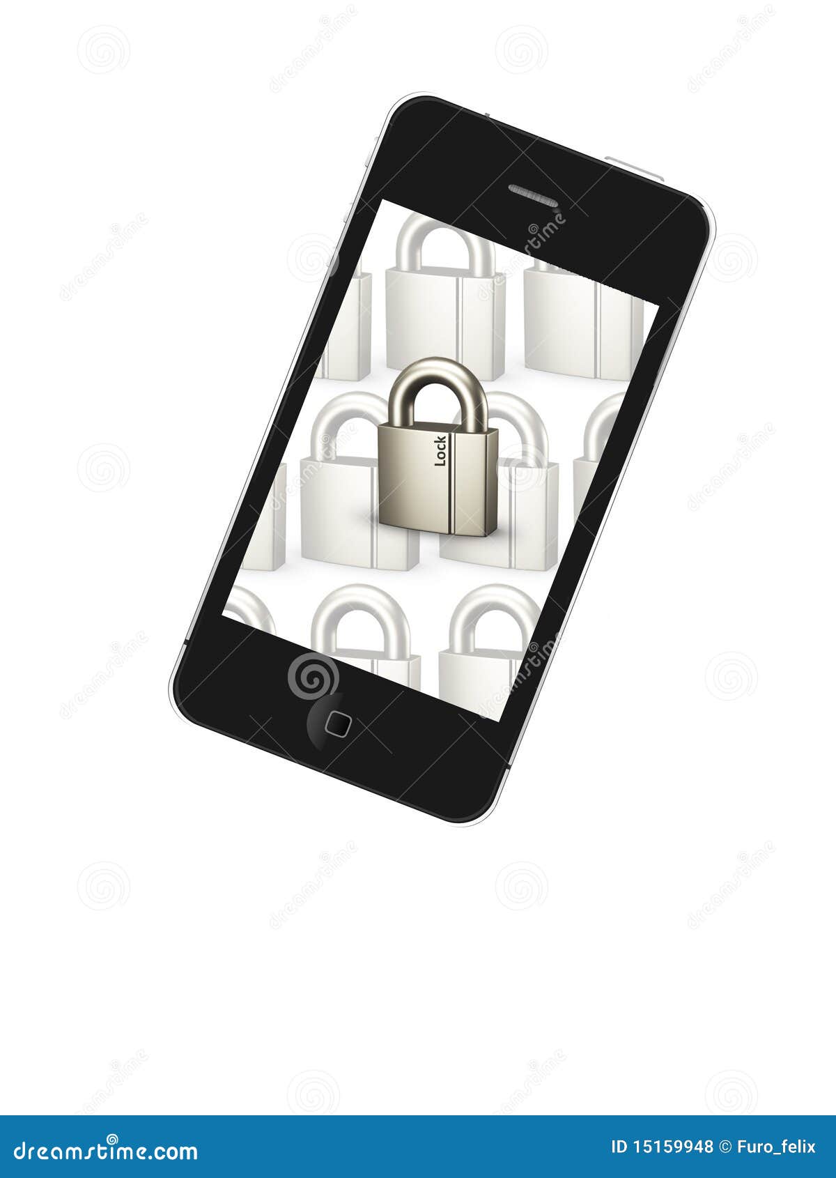 Phone Lock editorial stock photo. Illustration of lock - 15159948