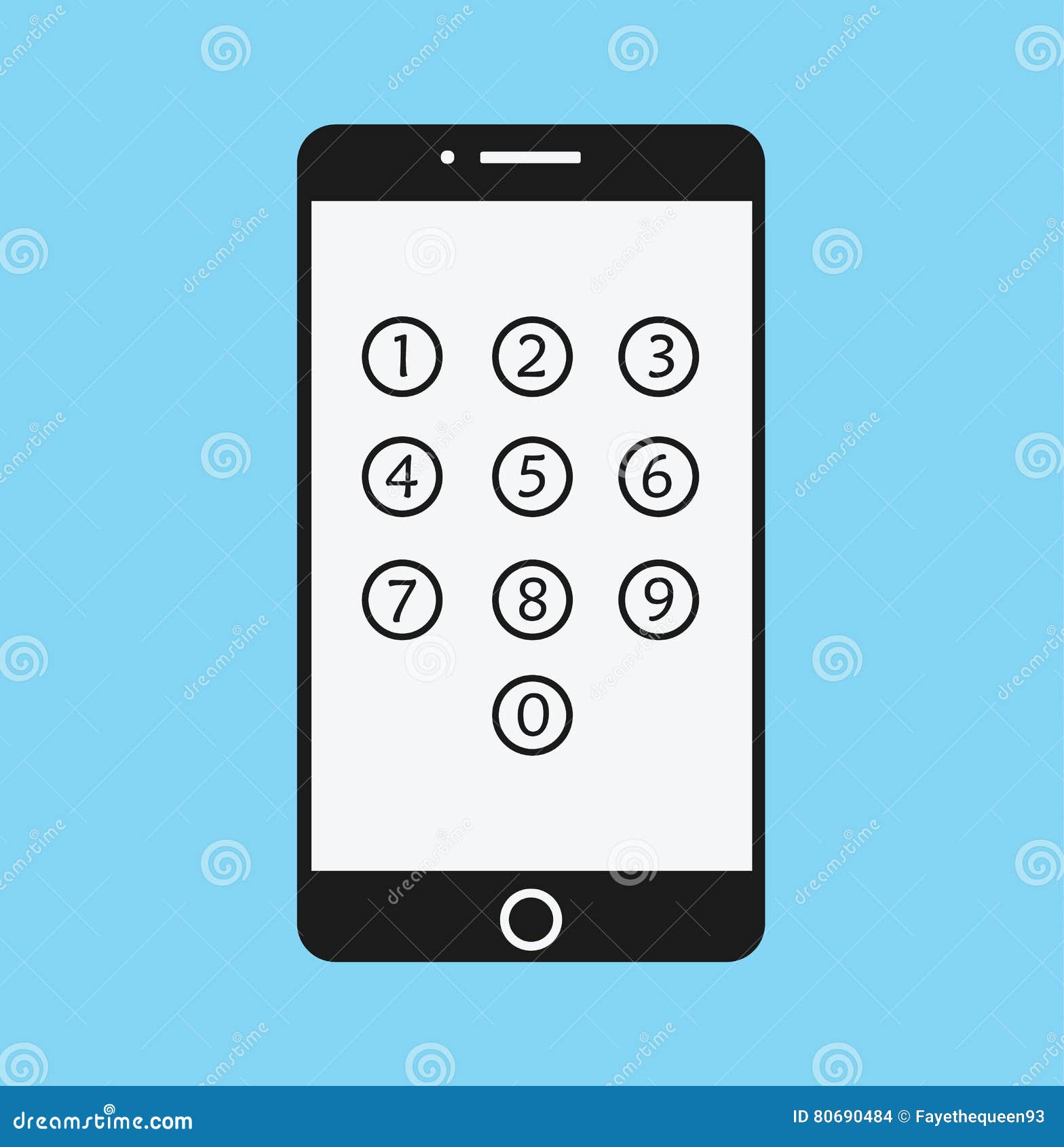 Phone Lock Screen. Vector Illustration. Hand Holding Mobile Phone ...