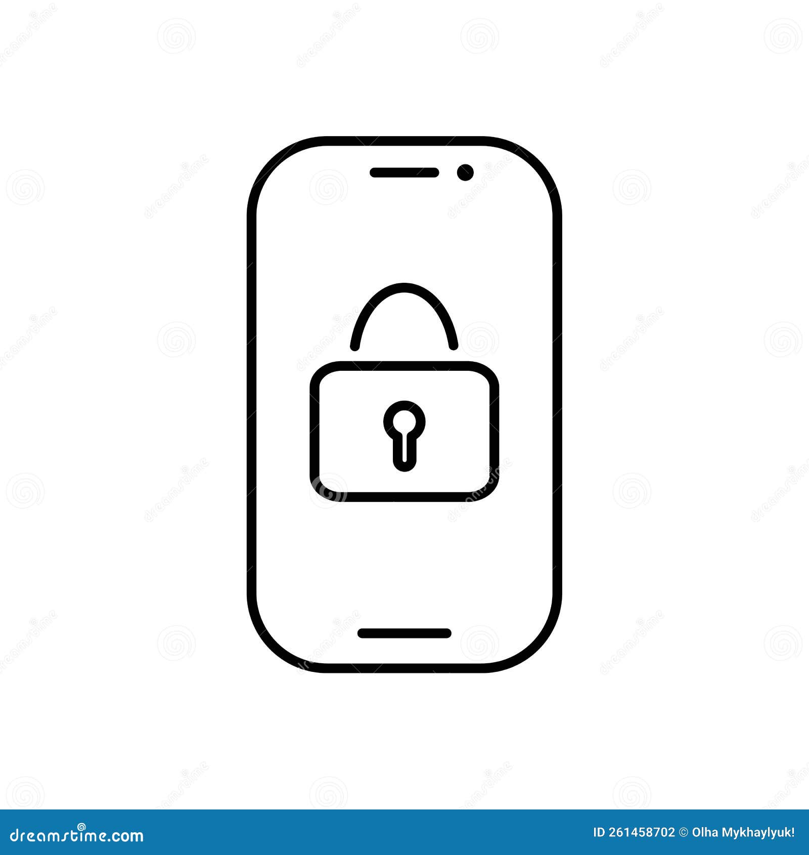 Phone with Lock Icon Vector in Trendy Flat Style Isolated on White ...