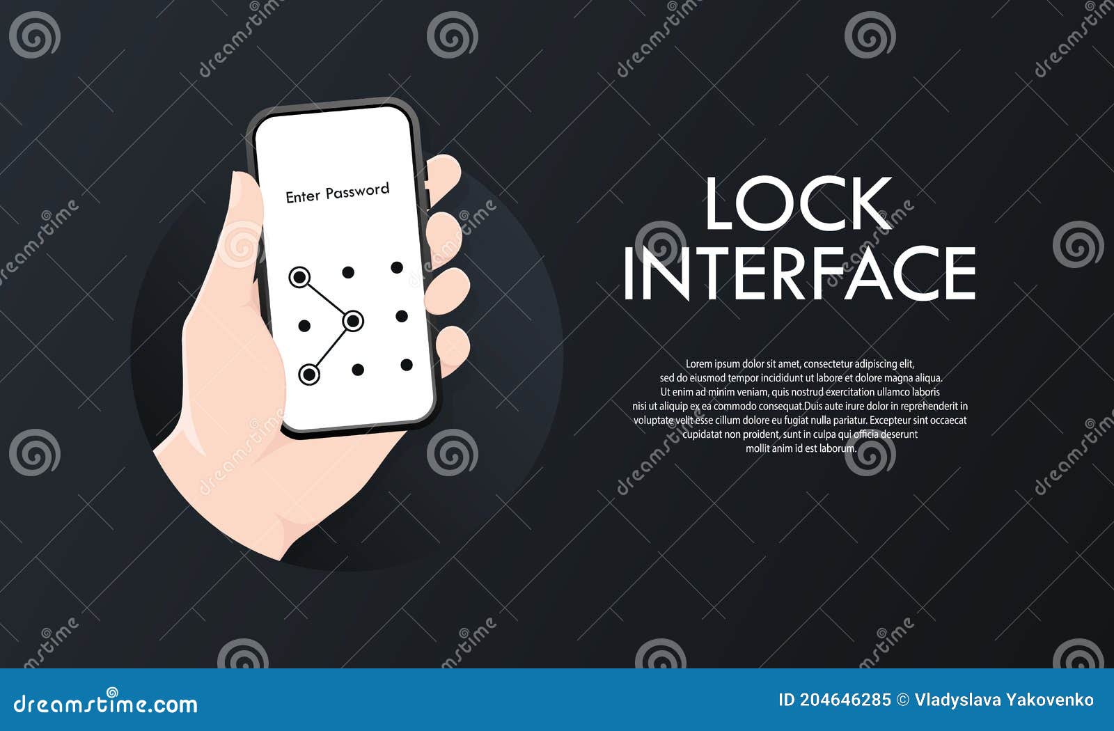 Phone Lock Screen. Hand Holding Smartphone Screen Lock Passcode ...