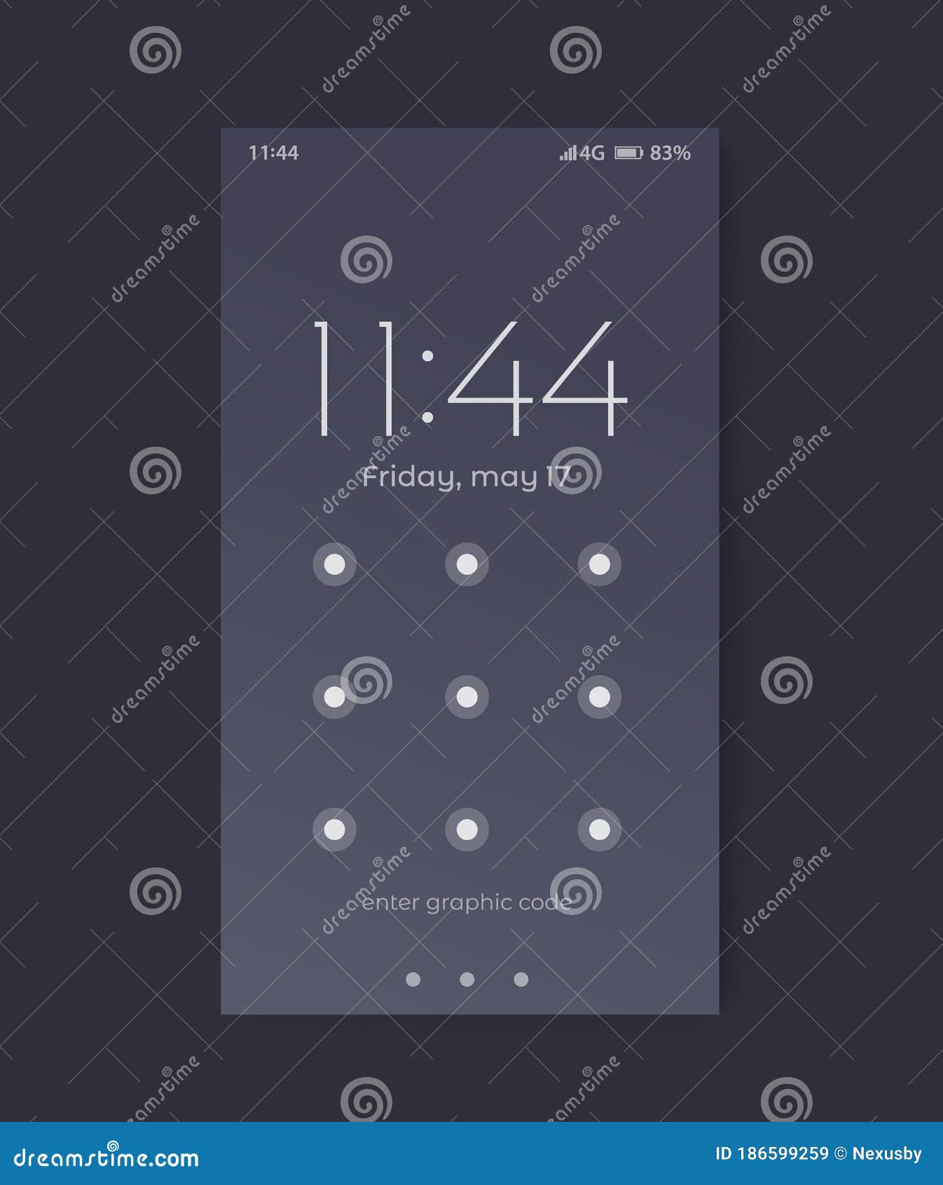 Phone Lock Screen. Vector Illustration. Hand Holding Mobile Phone ...