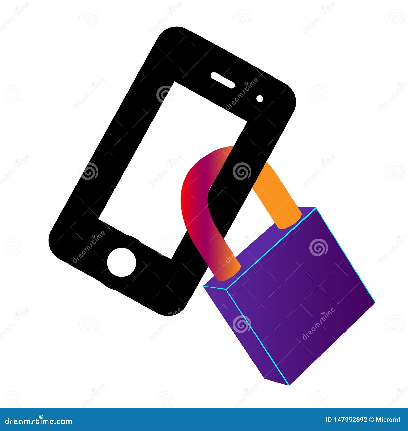 The Phone is Locked. Lock in a Smart Phone Icon. Padlock of Cyber ... The Phone is Locked. Lock in a Smart Phone Icon. Padlock of Cyber ...