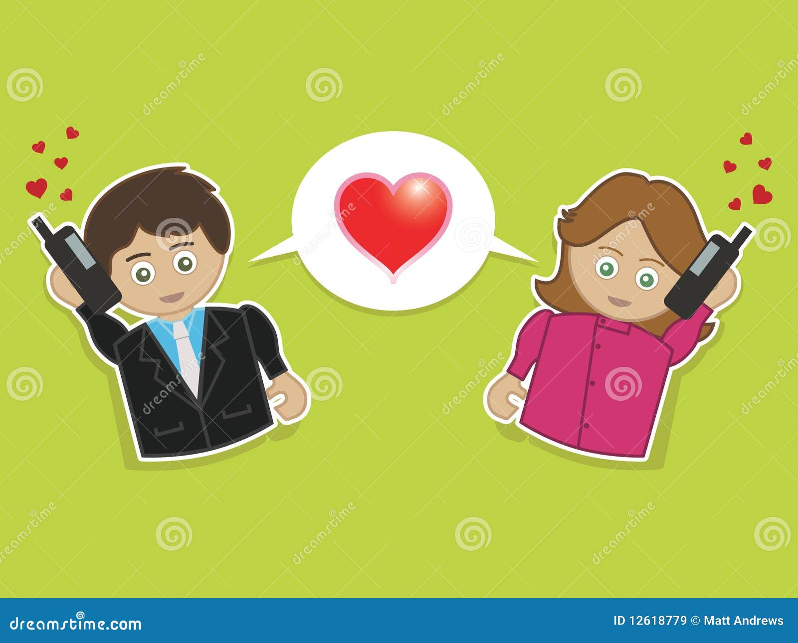 Phone love stock vector. Illustration of couple, concept - 12618779