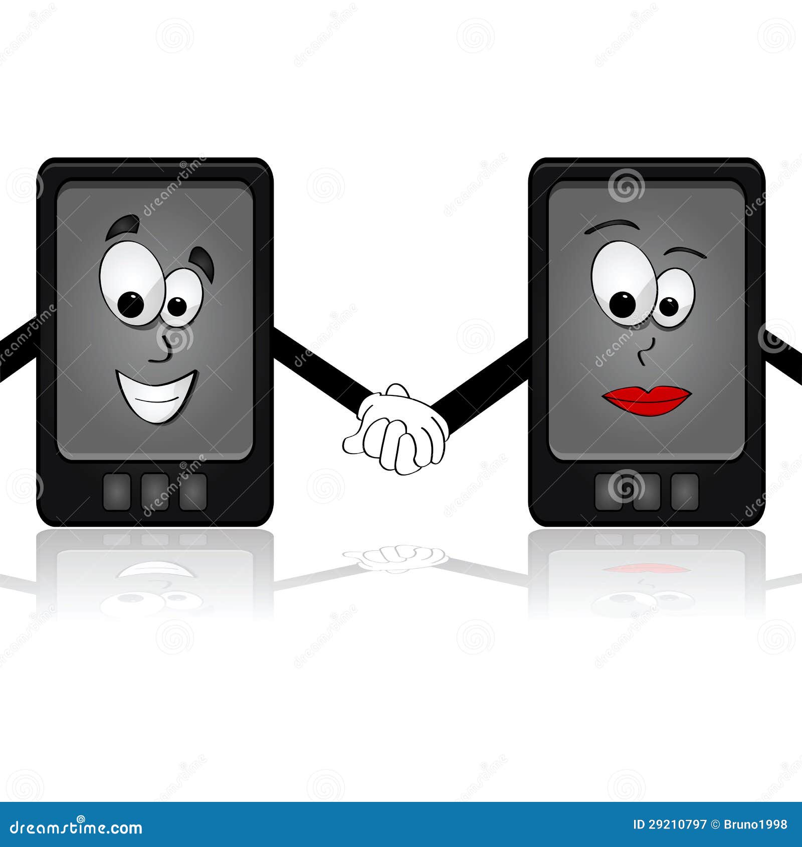 Phone love stock vector. Illustration of cartoon, reflection - 29210797