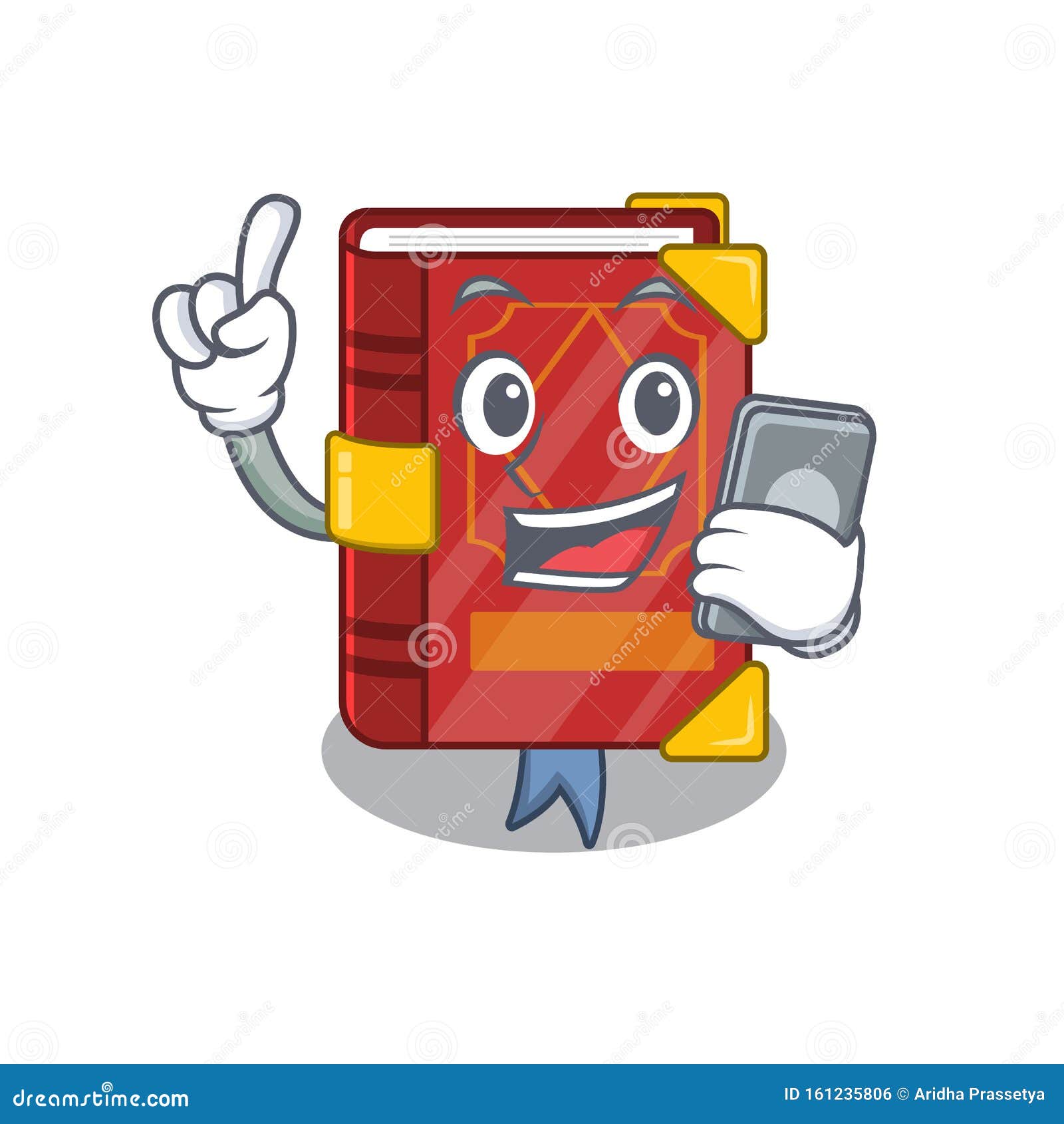 With Phone Magic Spell Book in the Cartoon Stock Vector - Illustration ...