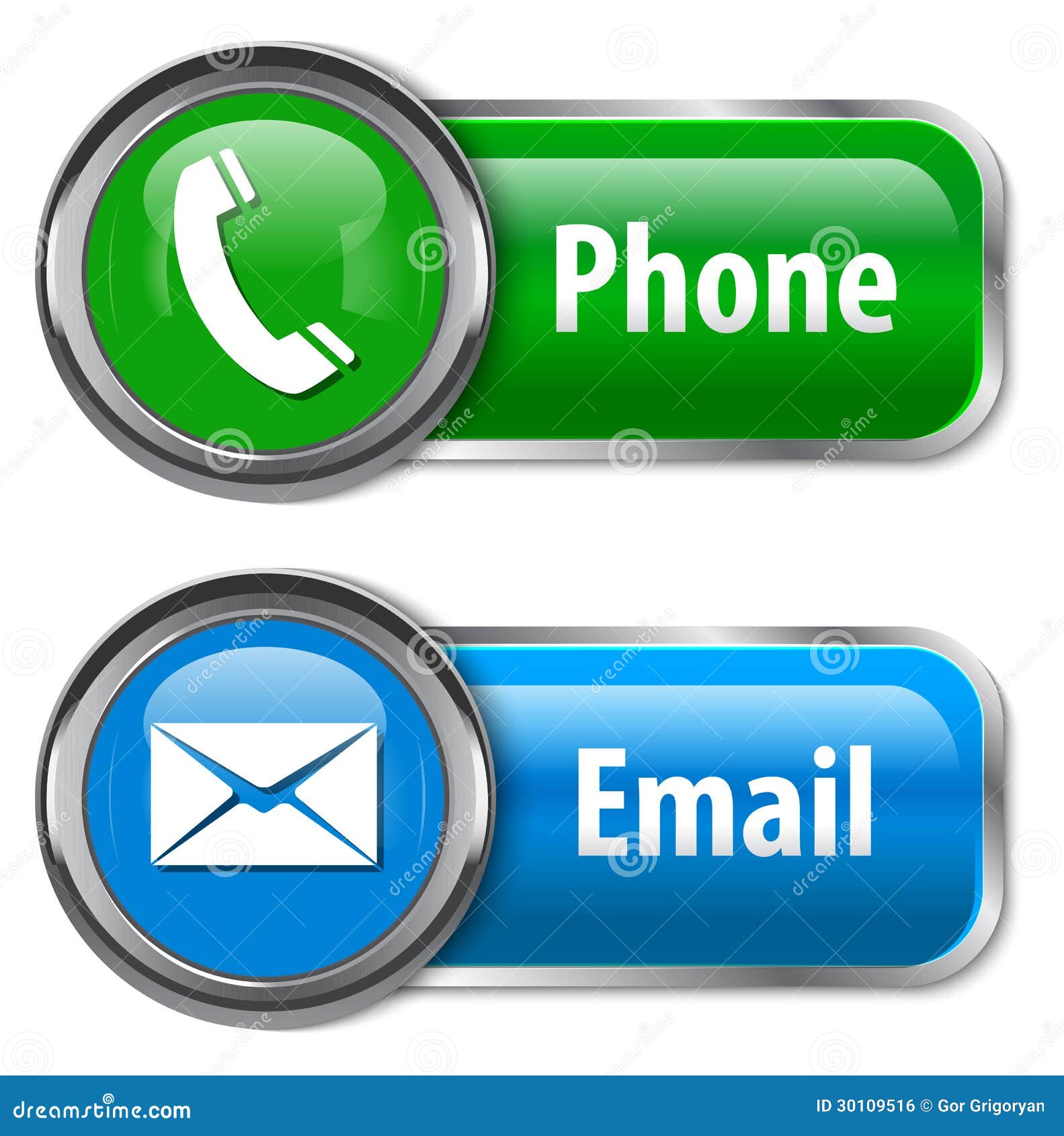 Phone and Mail Web Design Elements Stock Vector - Illustration of ...