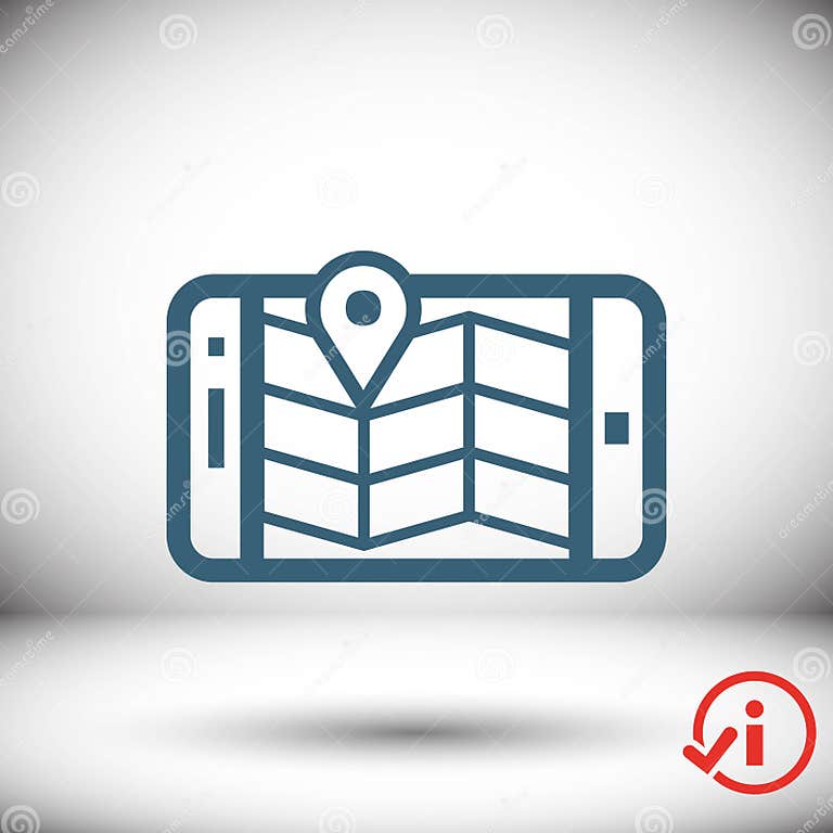 Phone and Map Icon Stock Vector Illustration Flat Design Stock Vector ...
