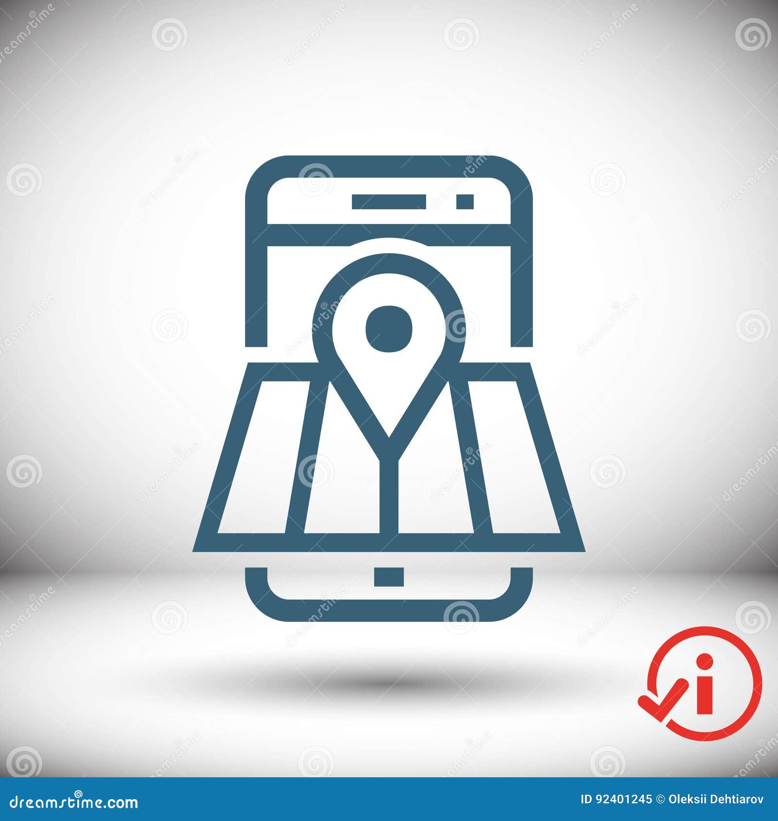 Phone and Map Icon Stock Vector Illustration Flat Design Stock Vector ...
