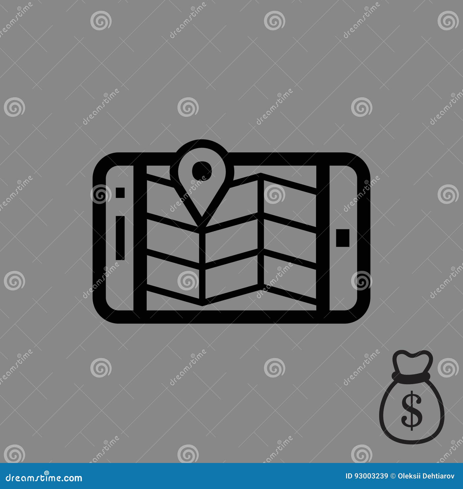 Phone and Map Icon Stock Vector Illustration Flat Design Stock Vector ...