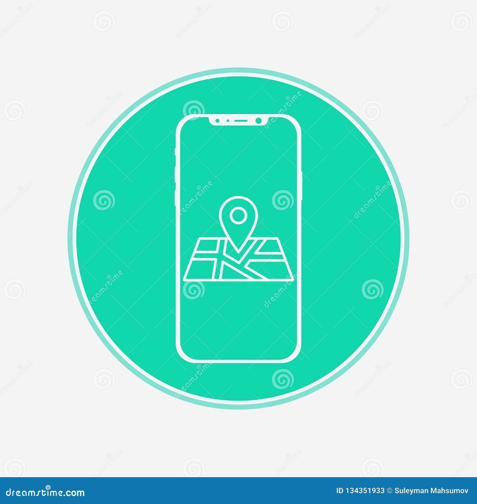 Phone with Map Vector Icon Sign Symbol Stock Vector - Illustration of ...