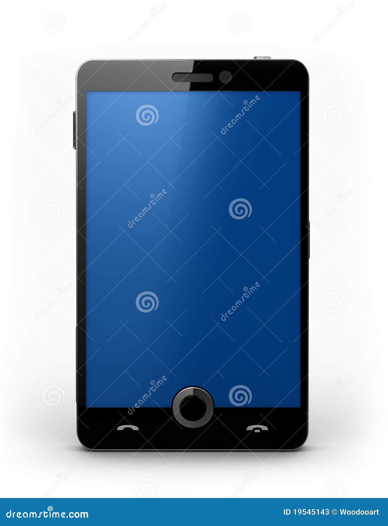 Phone with Matte Blue Screen Stock Illustration - Illustration of cell ...