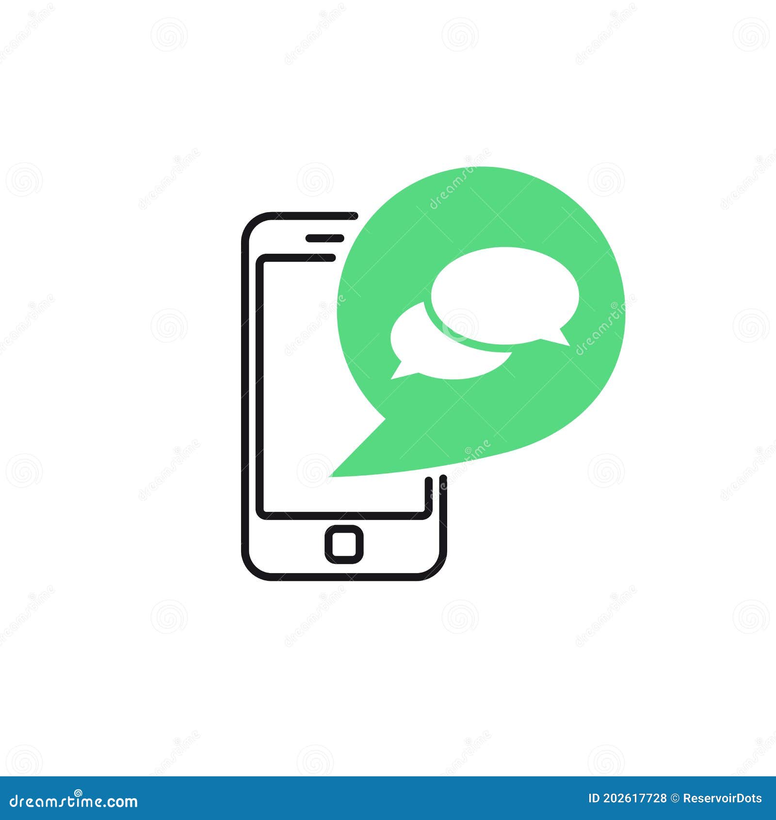 Phone Message Bubbles Icon stock vector. Illustration of mail - 202617728