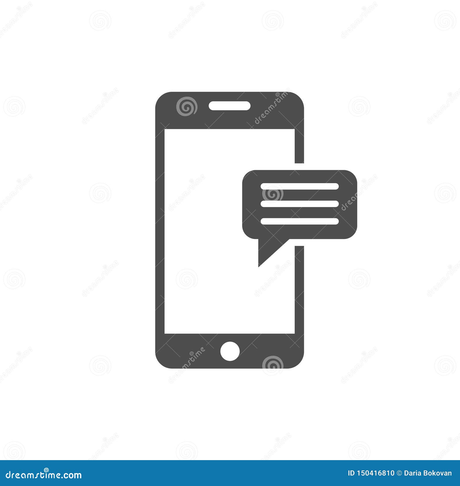 Phone with message icon stock vector. Illustration of device - 150416810