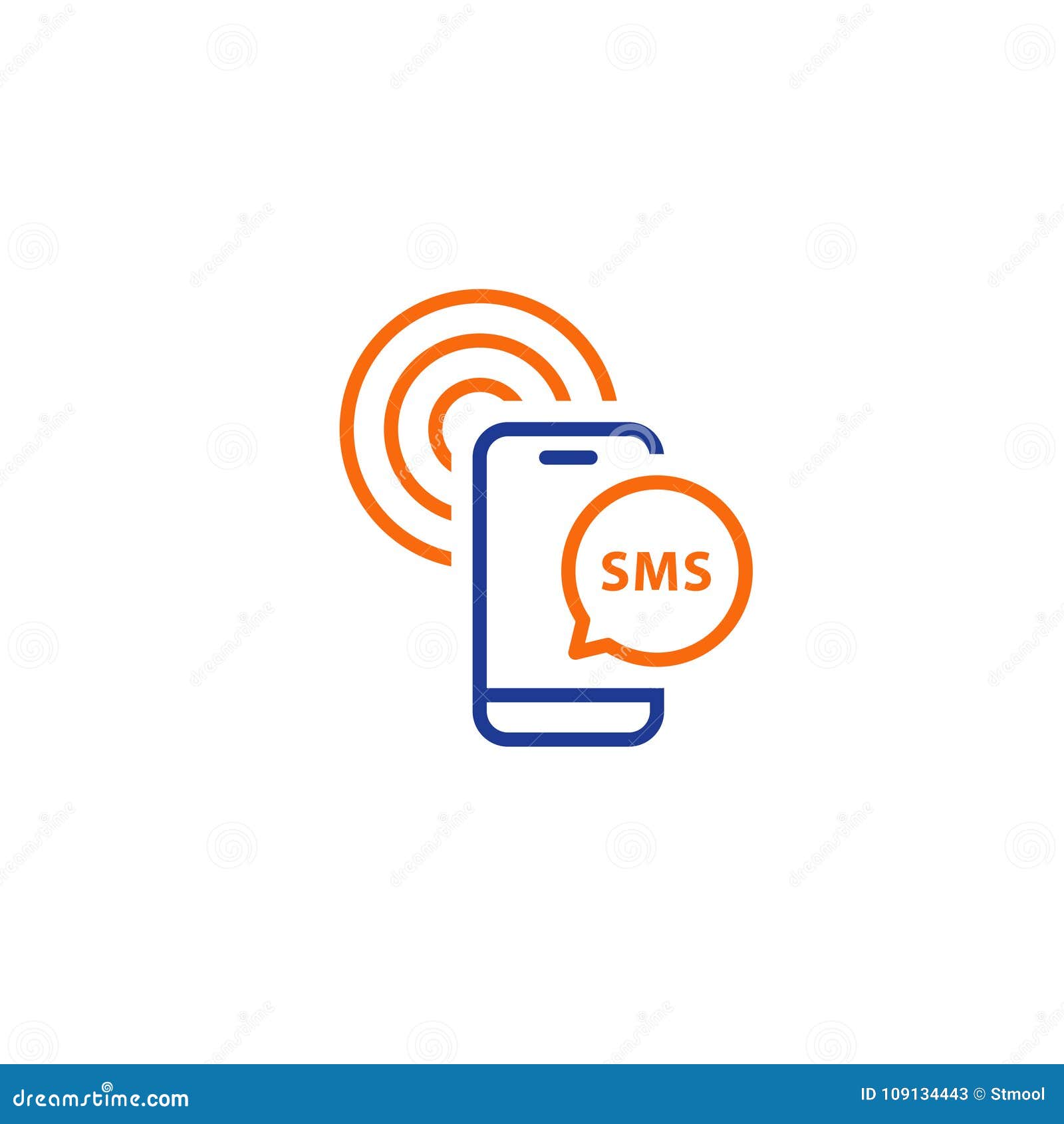 Send Phone Message, Receive Sms Notification, Line Icons Stock Vector ...