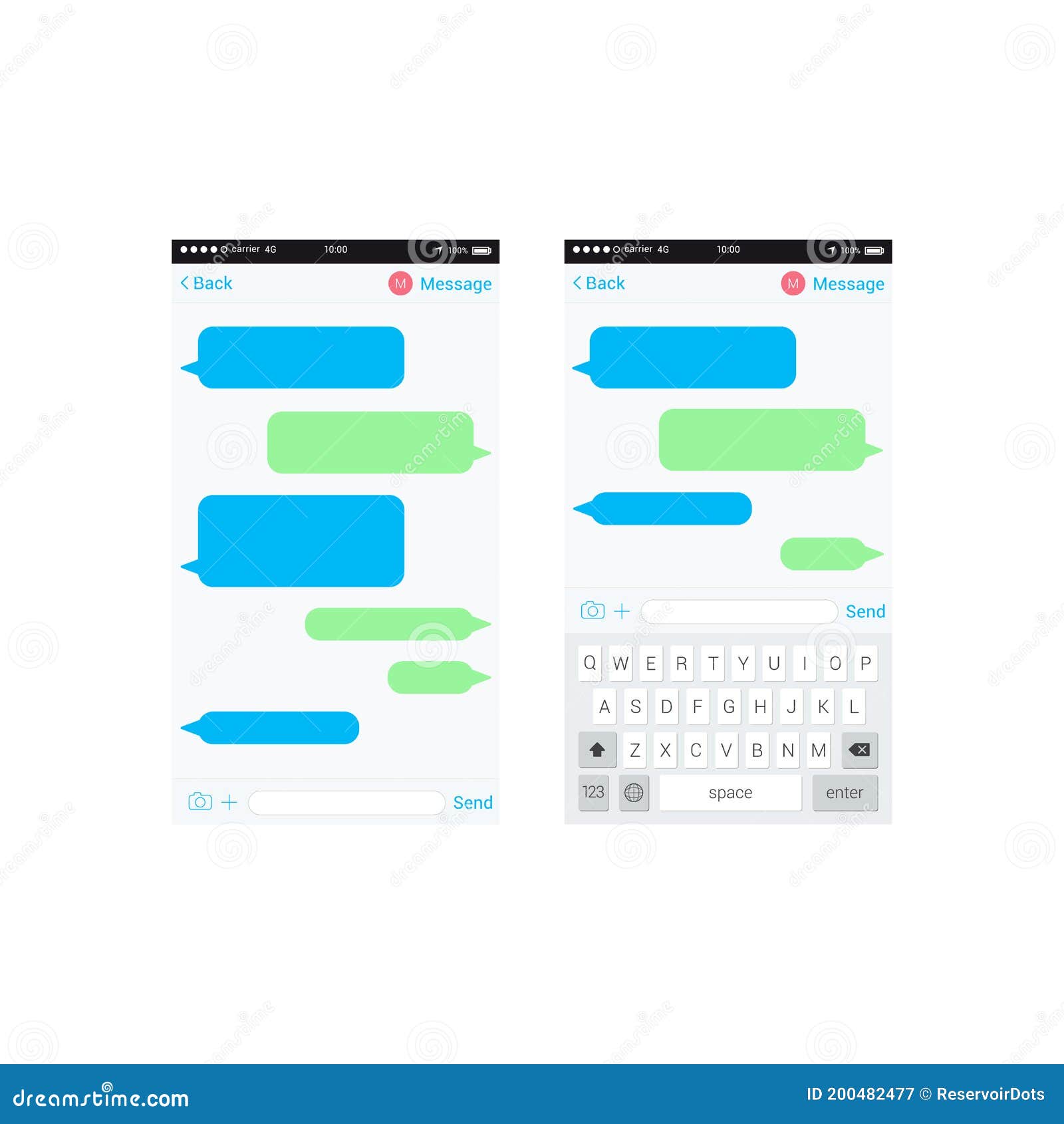 Phone Message Screen Template Stock Vector - Illustration of text ...