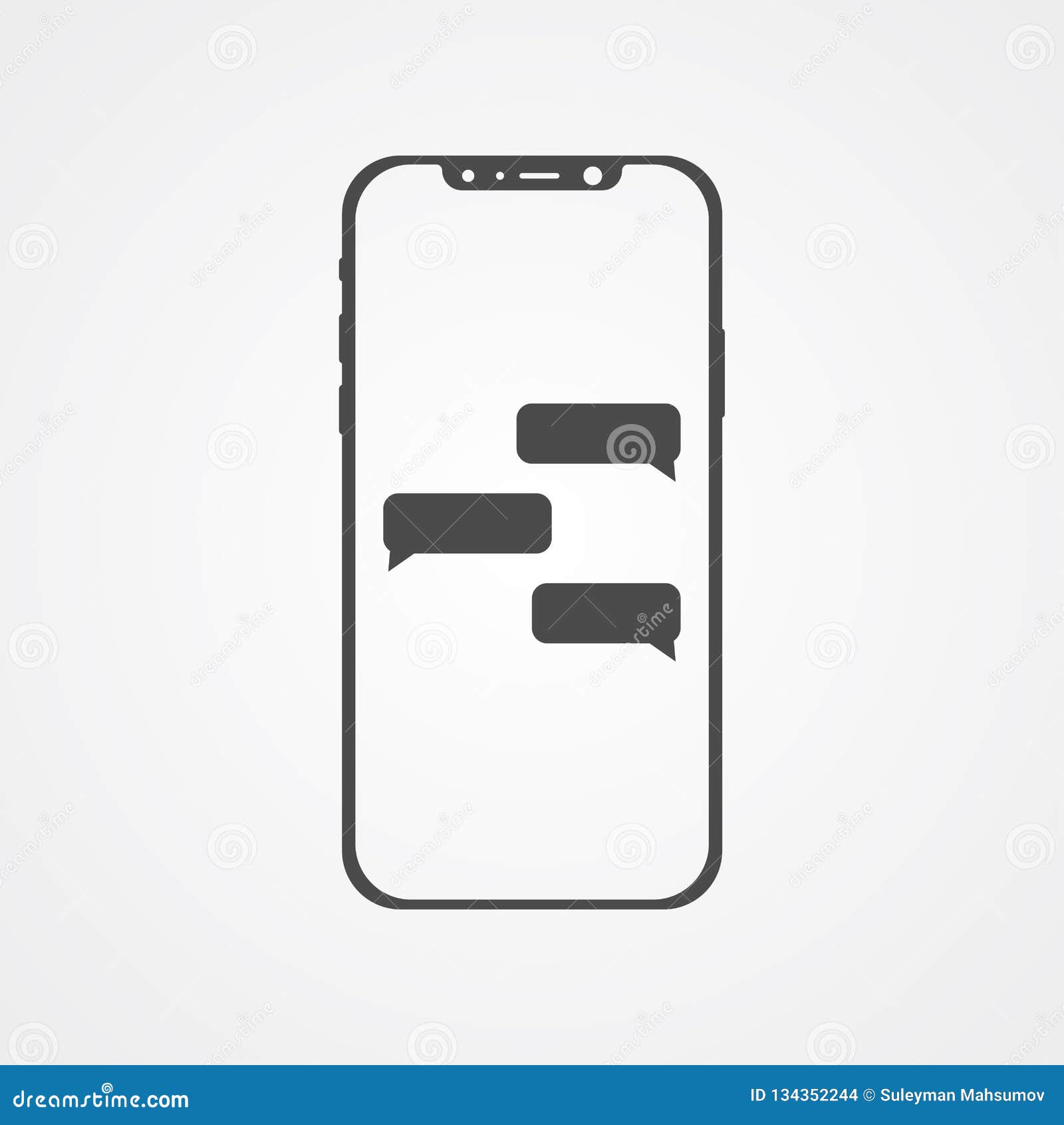 Phone with Message Vector Icon Sign Symbol Stock Vector - Illustration ...